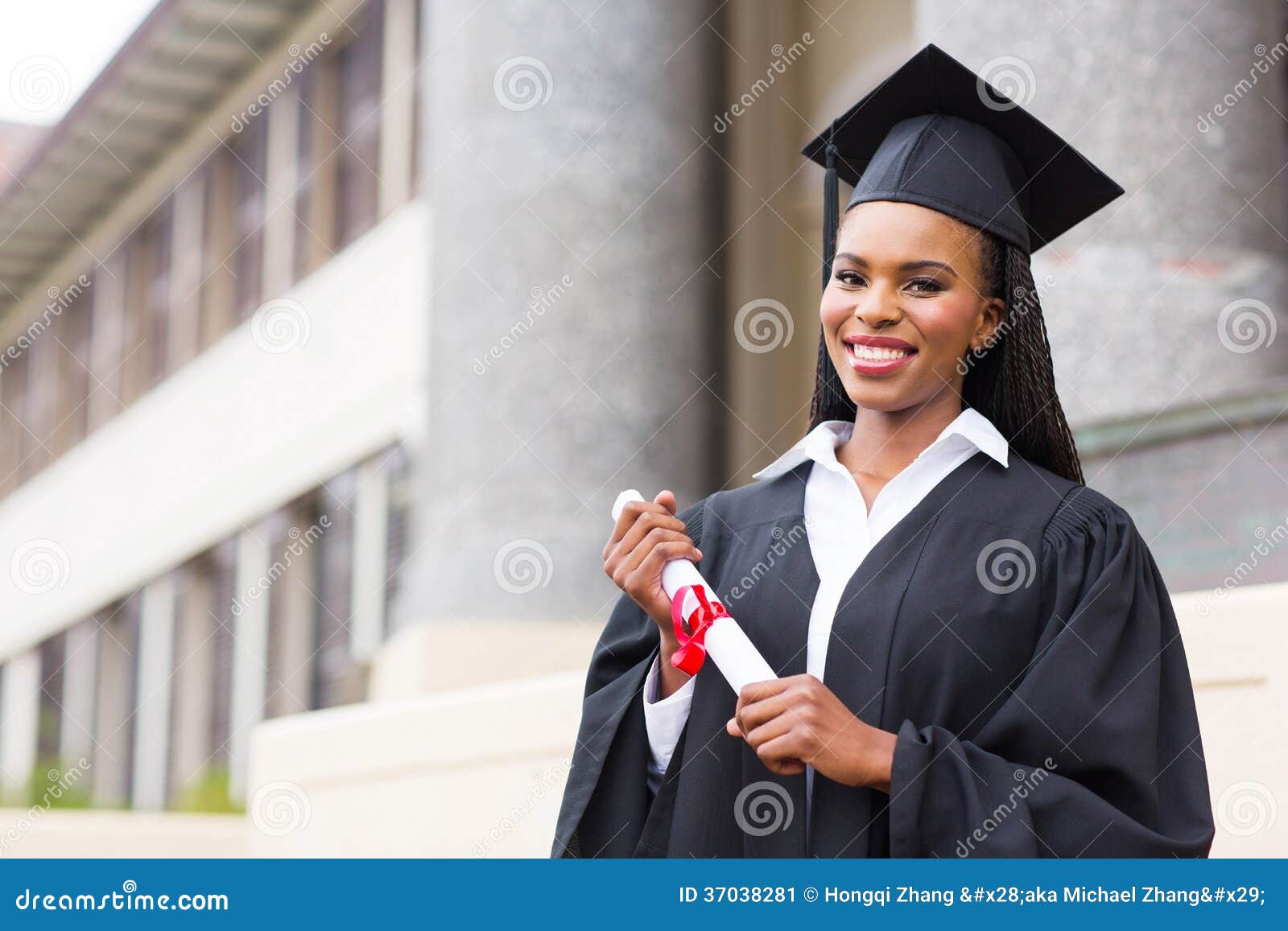African Female Student Graduation Stock Image - Image of achievement ...