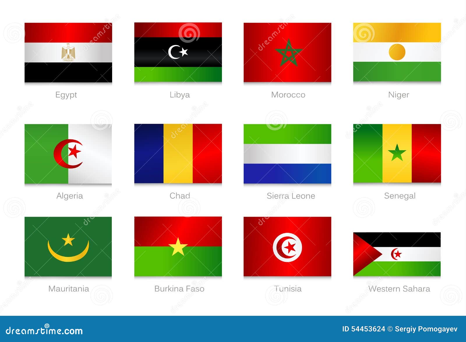 African Flags. Collection Part 1 Stock Vector - Illustration of north ...