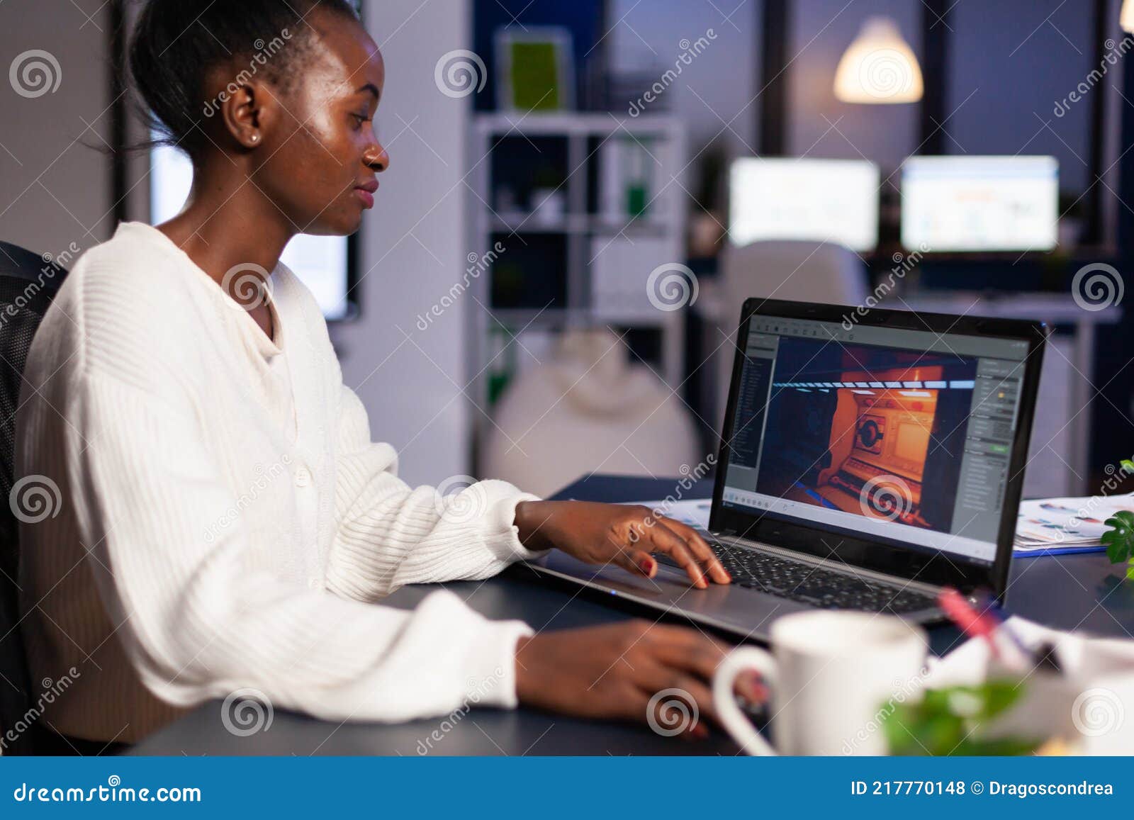 African Gamer Testing New Design of Game Level Interface Stock Photo ...