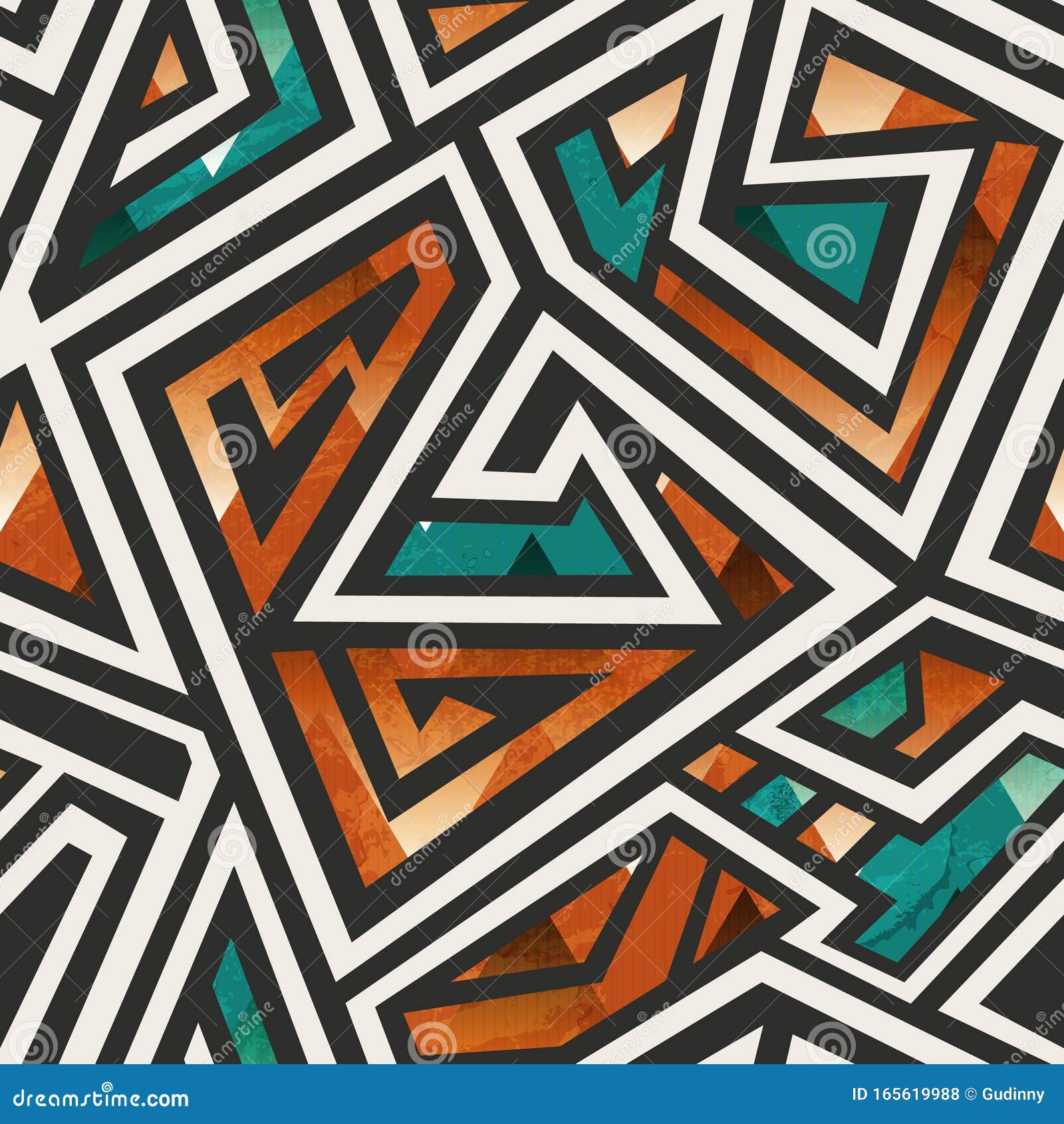 African Geometric Seamless Pattern Stock Vector - Illustration of batik ...