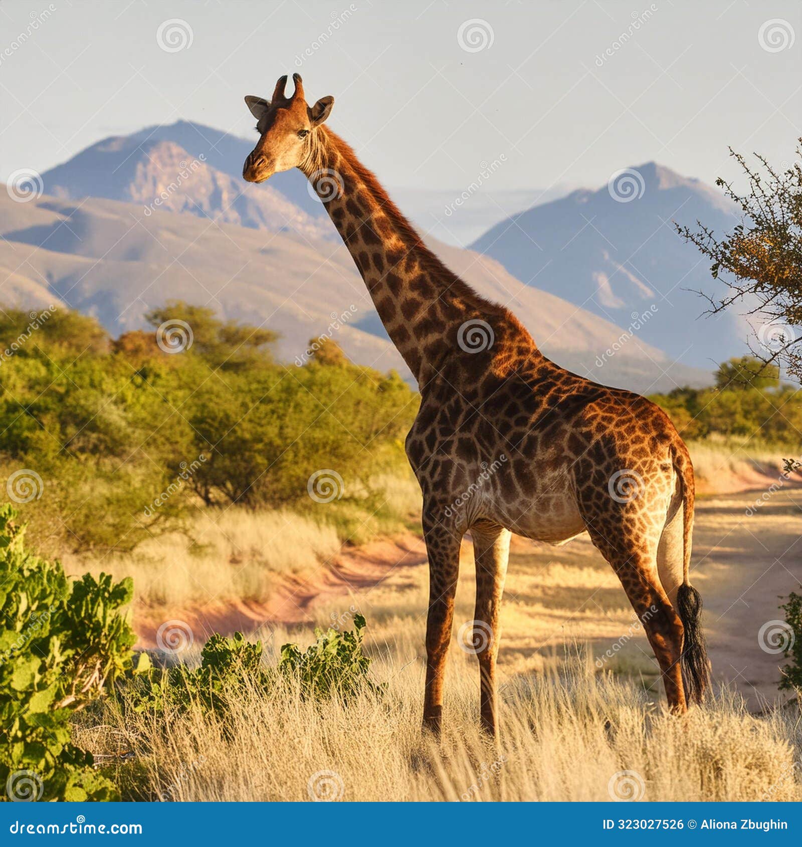 African Giraffe Hyperrealistic Stock Illustration - Illustration of ...