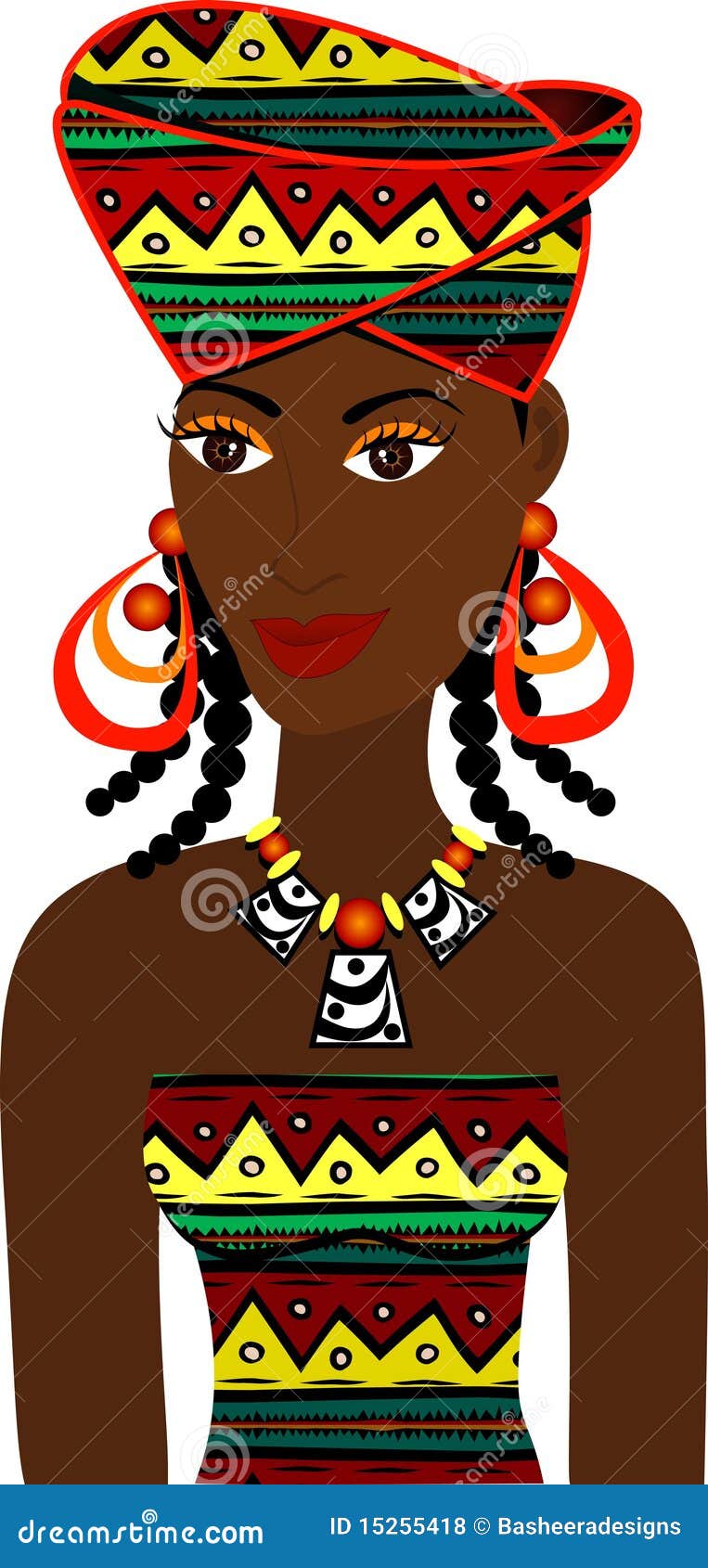 African Girl Avatar stock vector. Illustration of ghana - 15255418