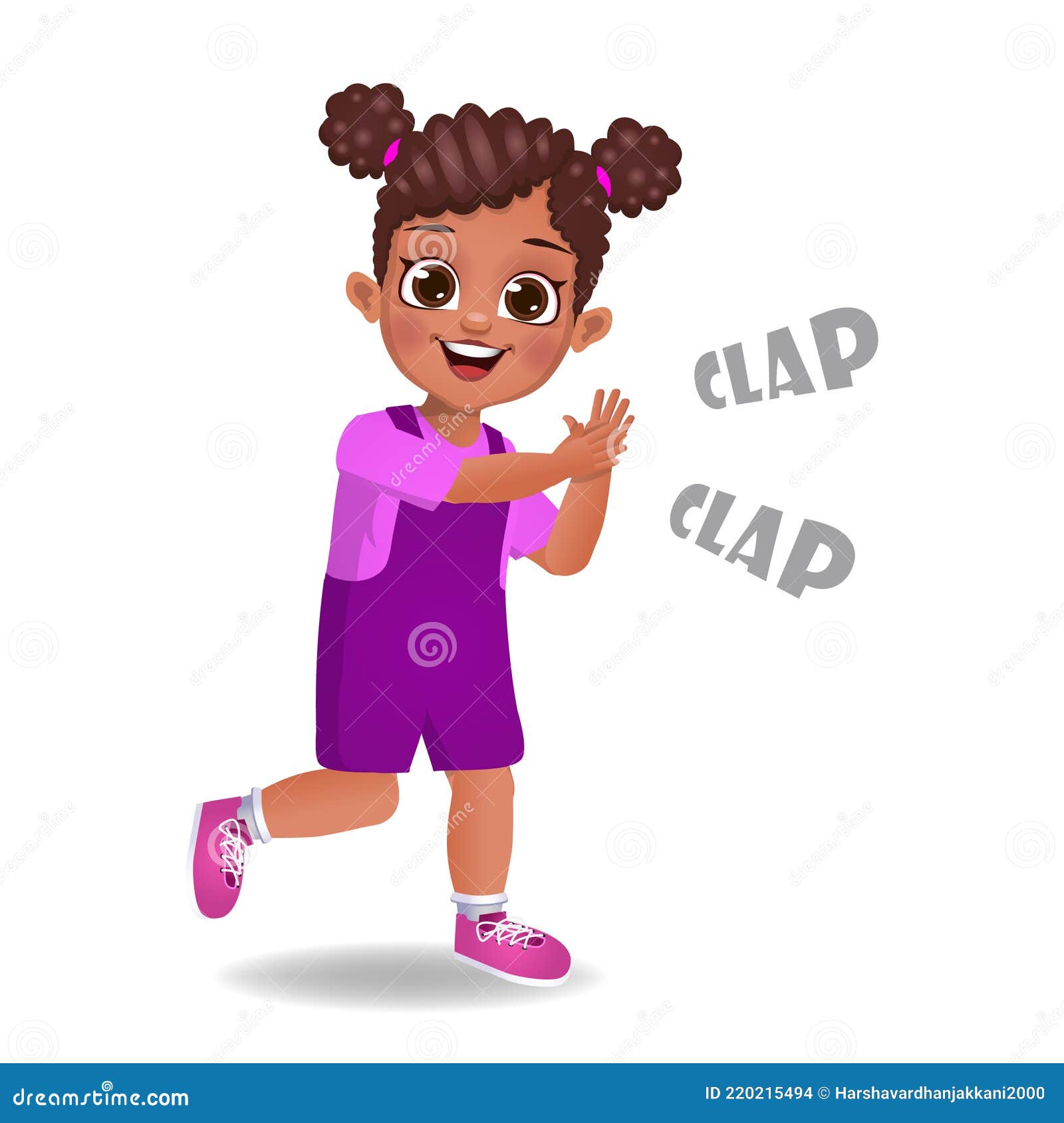 African Girl Kid Clapping Vector Stock Vector - Illustration of ...