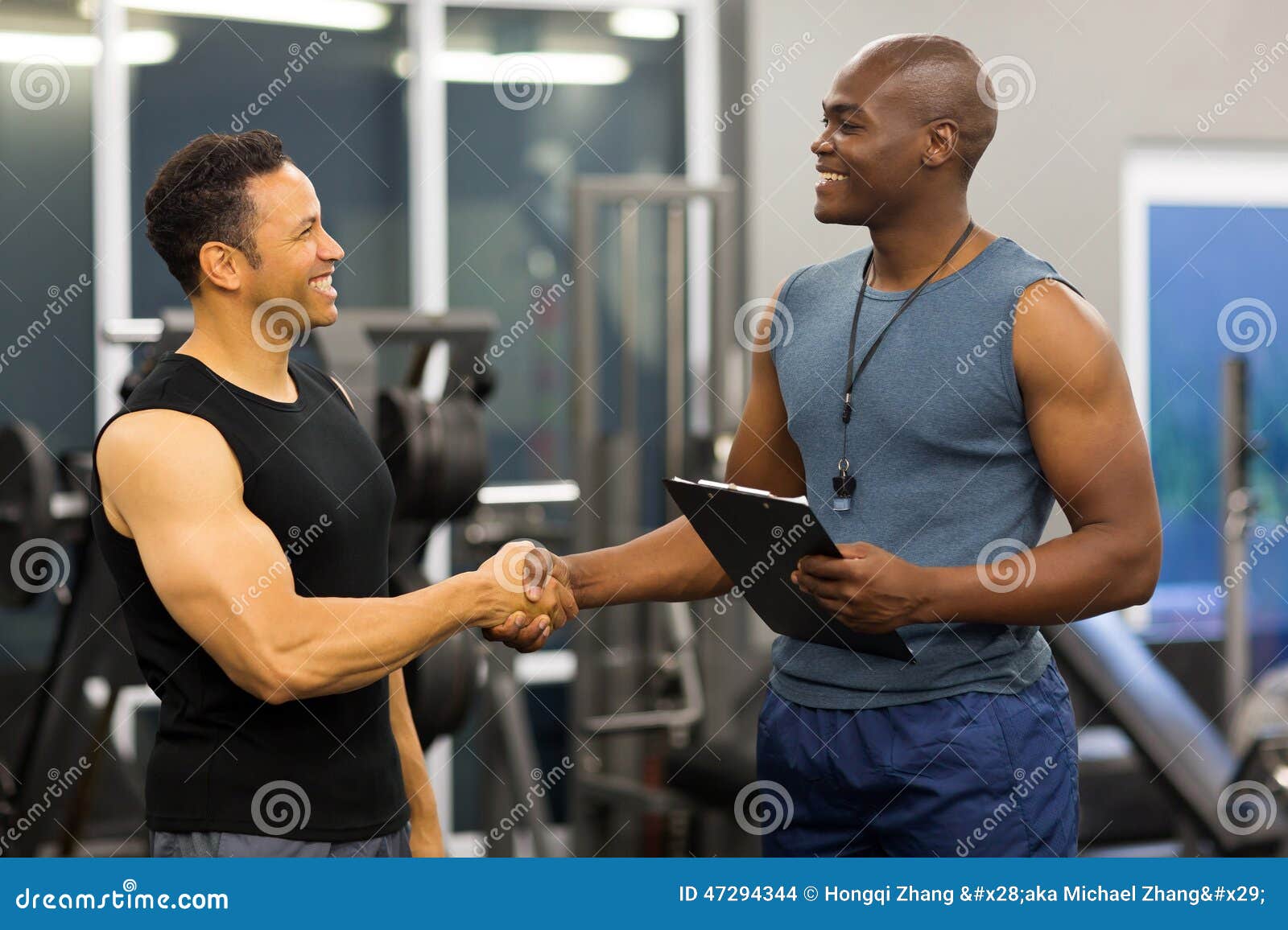 African gym trainer client stock photo. Image of african - 47294344