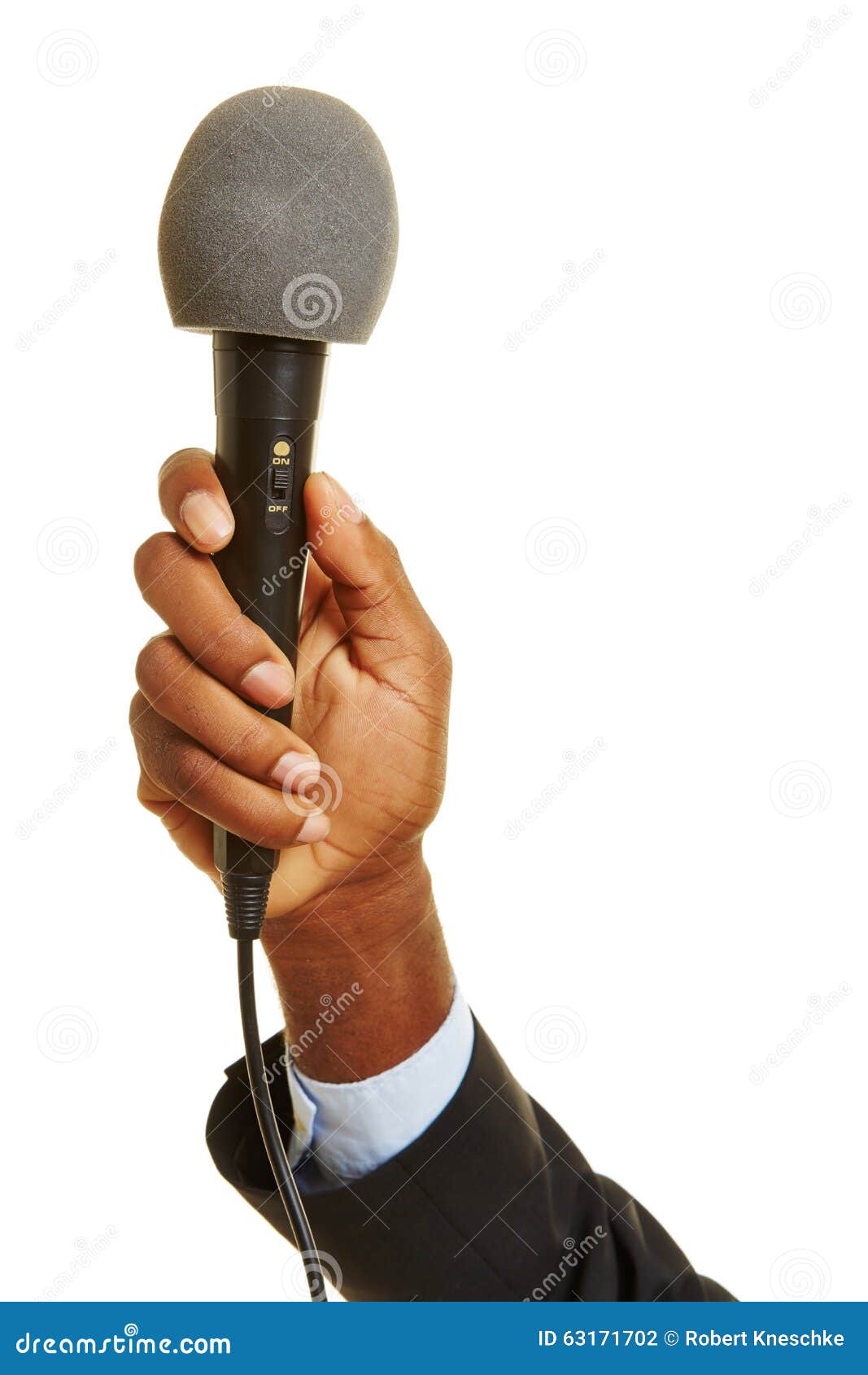 African Hand Holding Microphone Stock Photo - Image of profession ...