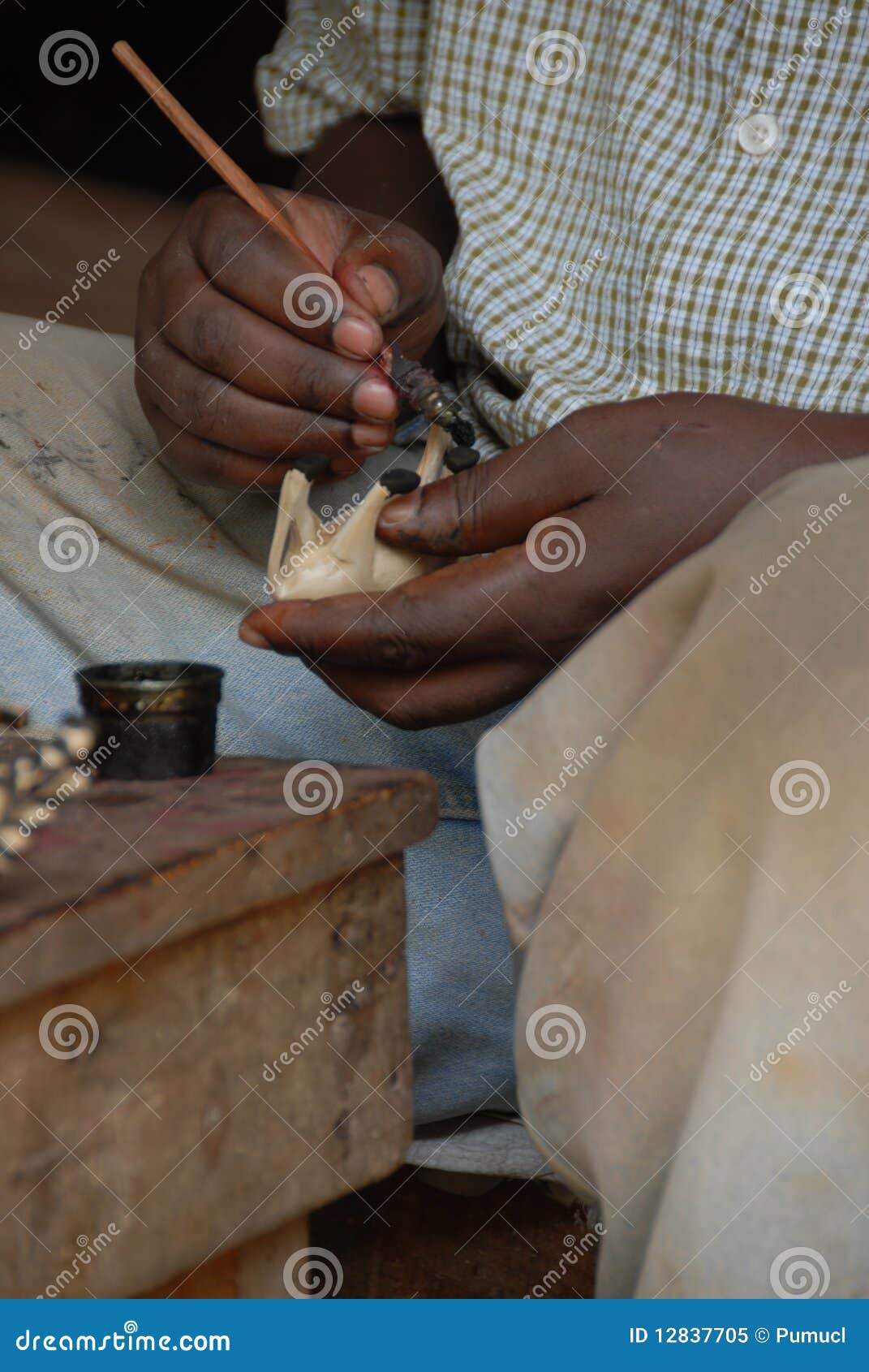 African Handicraft Worker stock image. Image of hands - 12837705