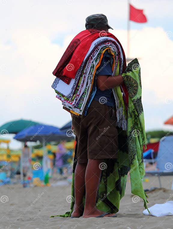 African Hawker on the Beach Editorial Photography - Image of pedlar ...
