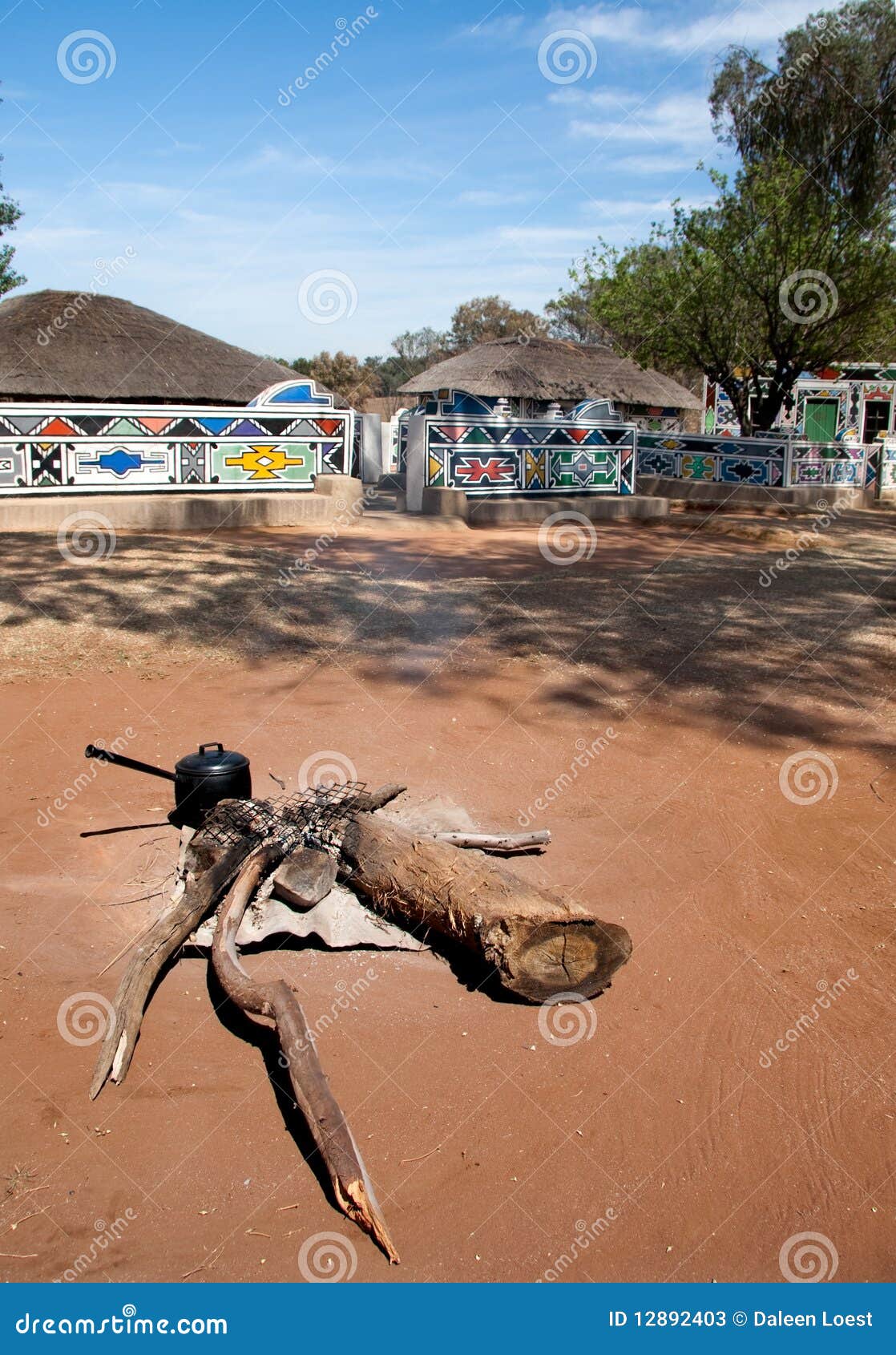 Traditional Ndebele Hut At Botshabelo, Mpumalanga, South Africa Royalty ...