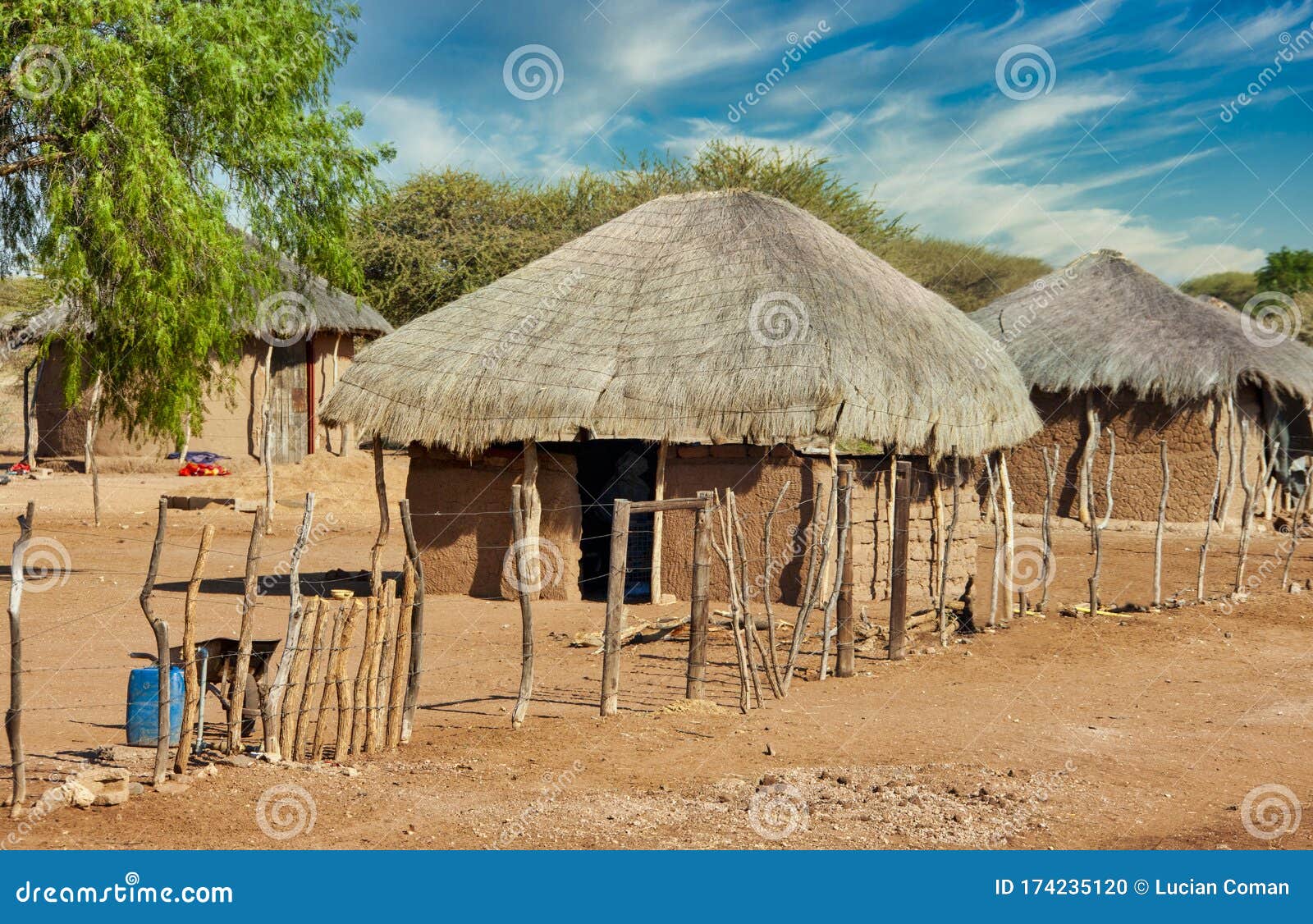 African huts stock photo. Image of residence, poor, cultural - 174235120