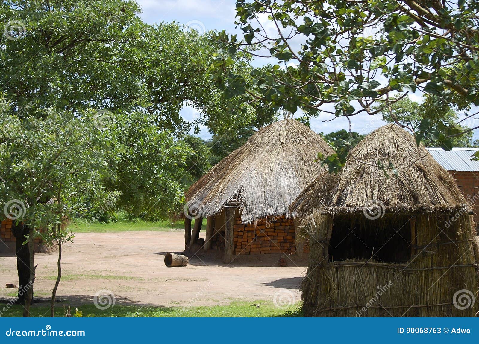 African Huts - Zambia stock image. Image of remote, savannah - 90068763