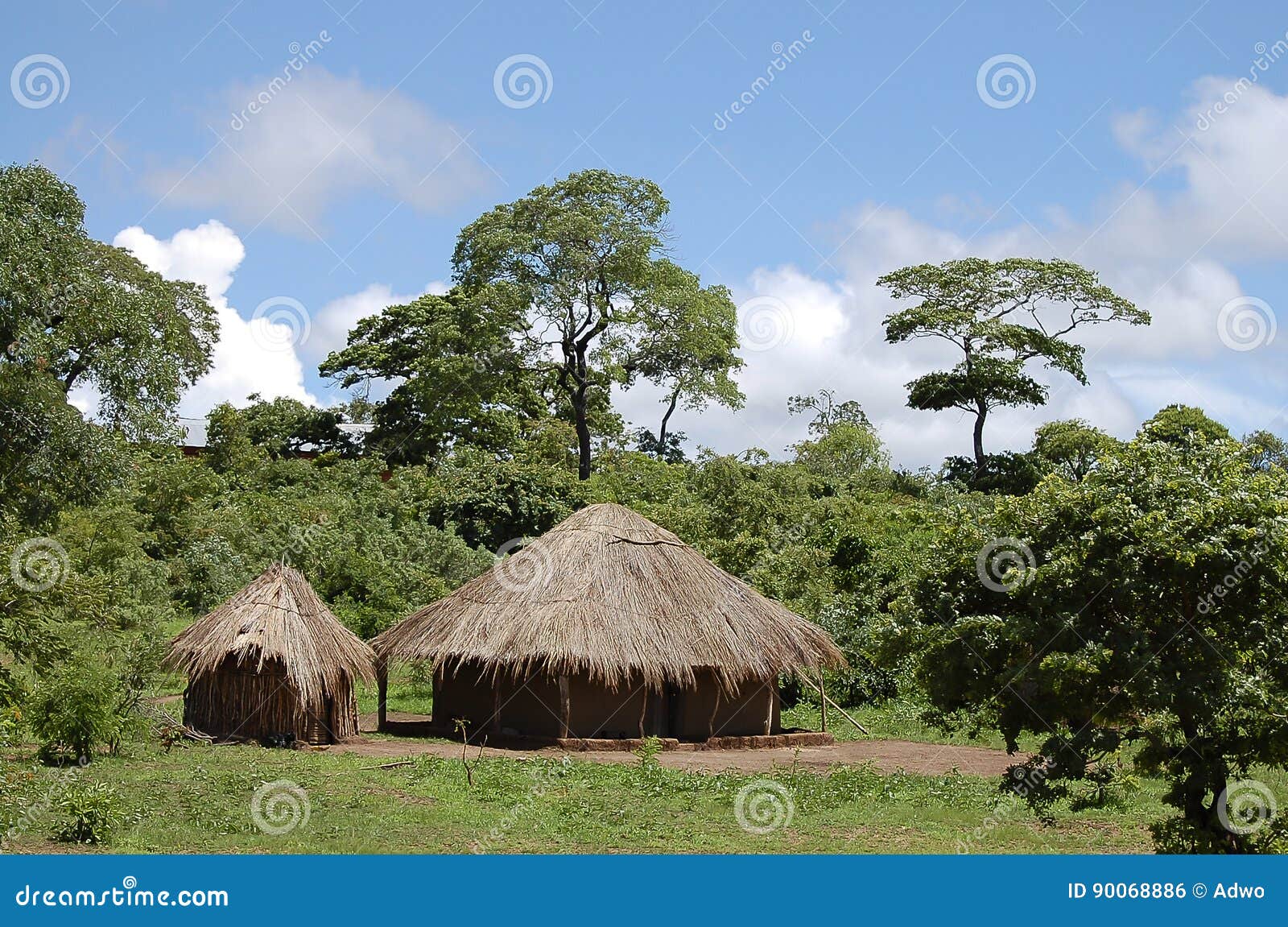 African Huts - Zambia stock photo. Image of safari, remote - 90068886