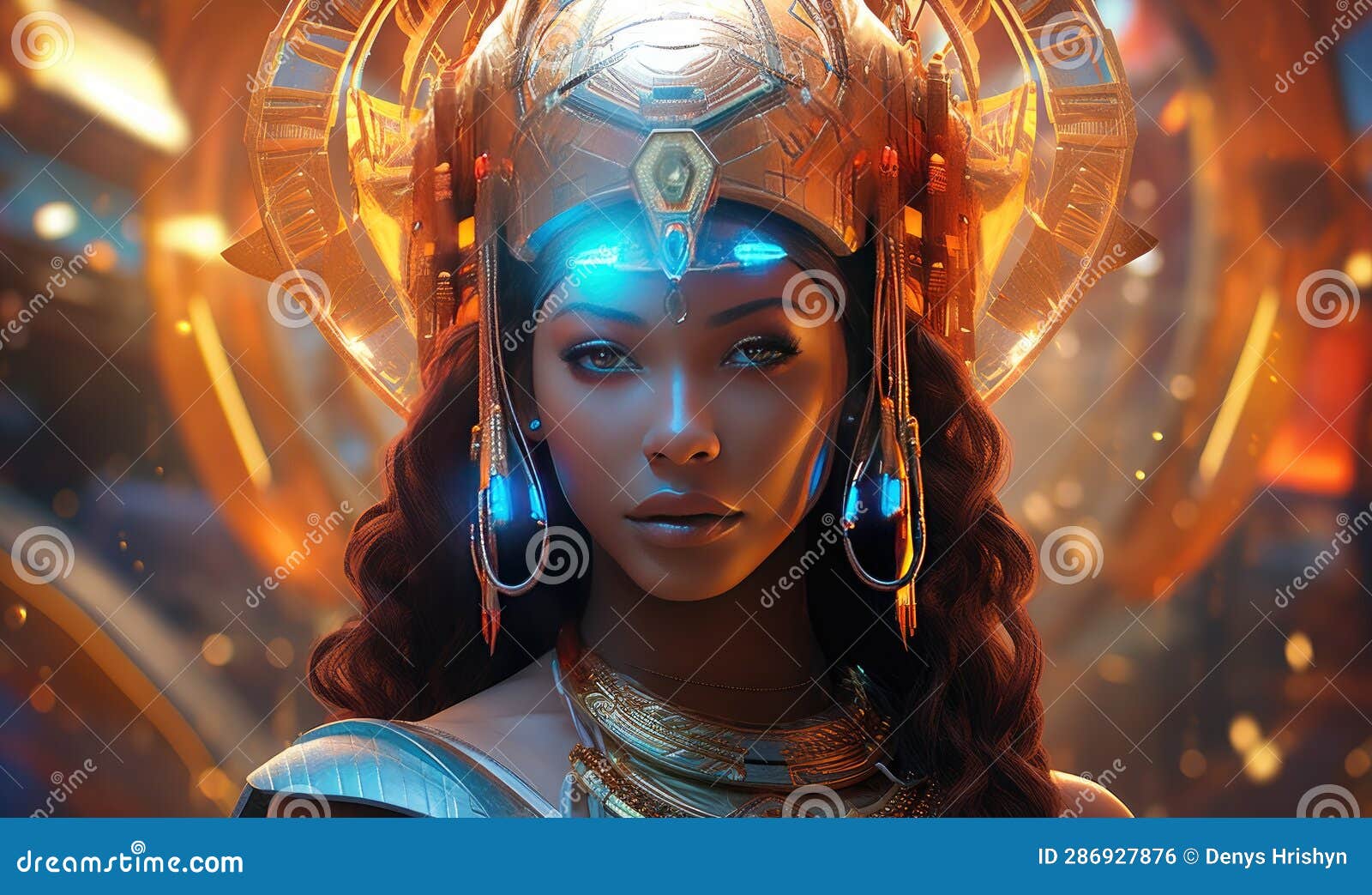The African Hydropunk Princess Radiates Strength and Beauty Stock ...