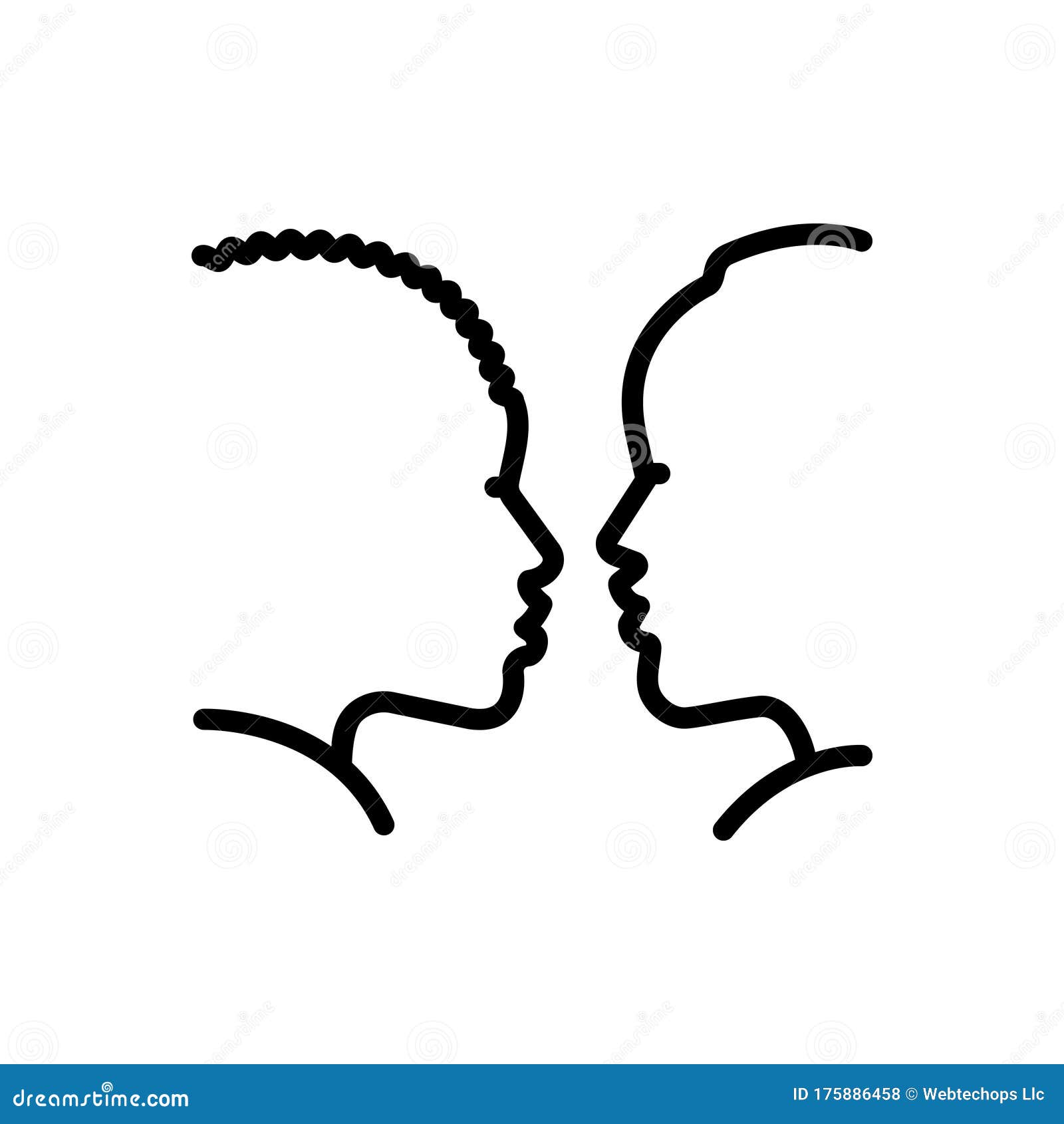 Black Line Icon for African, American and People Stock Vector ...