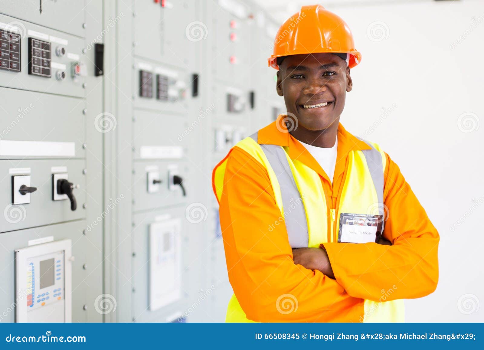 African Industrial Technician Stock Image - Image of hardhat, cheerful ...