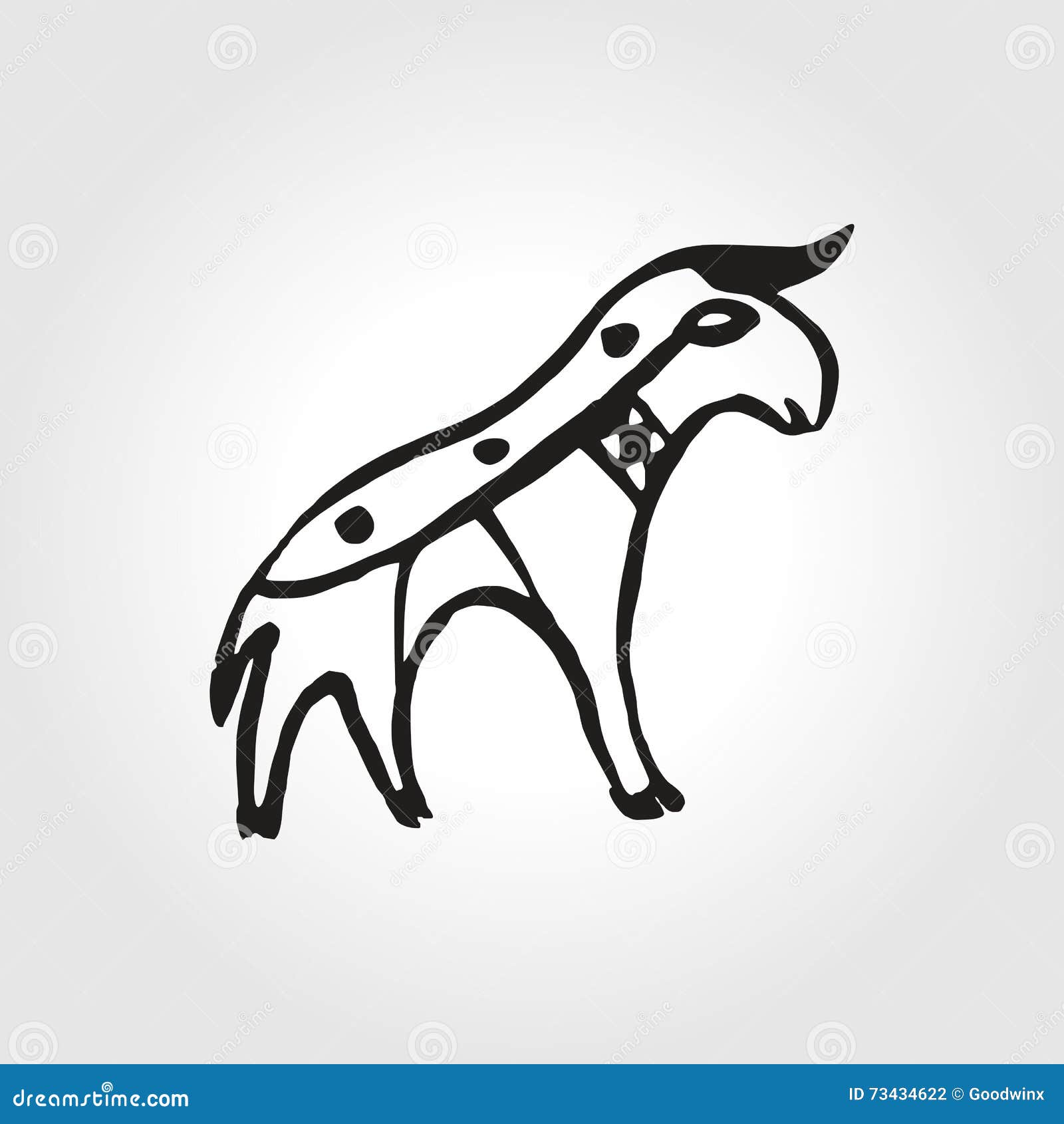 African Injun Folk Style Symbol Monochrome Vector Illustration ...