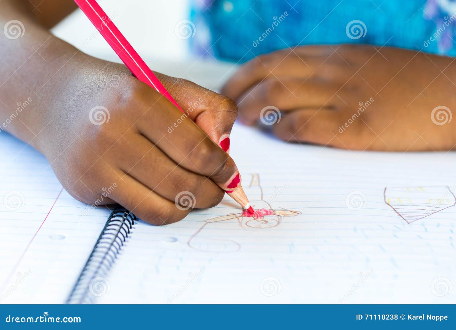 African Kid S Hand Drawing on Paper. Stock Photo - Image of children ...