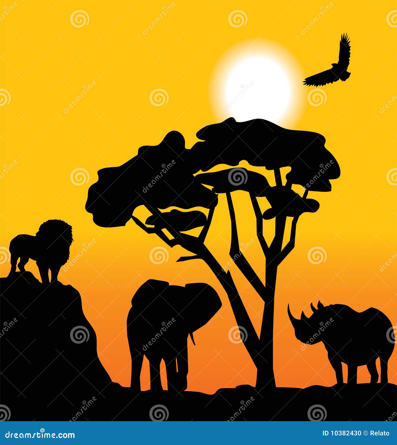 African landscape stock vector. Illustration of background - 10382430