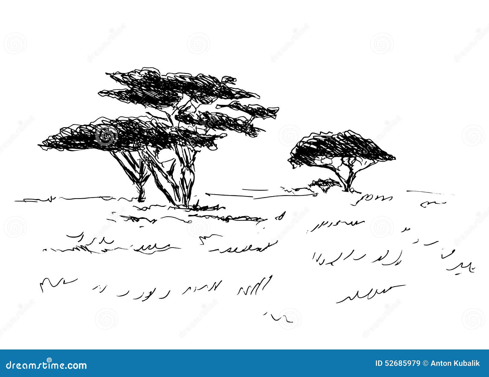 African Landscape Drawing