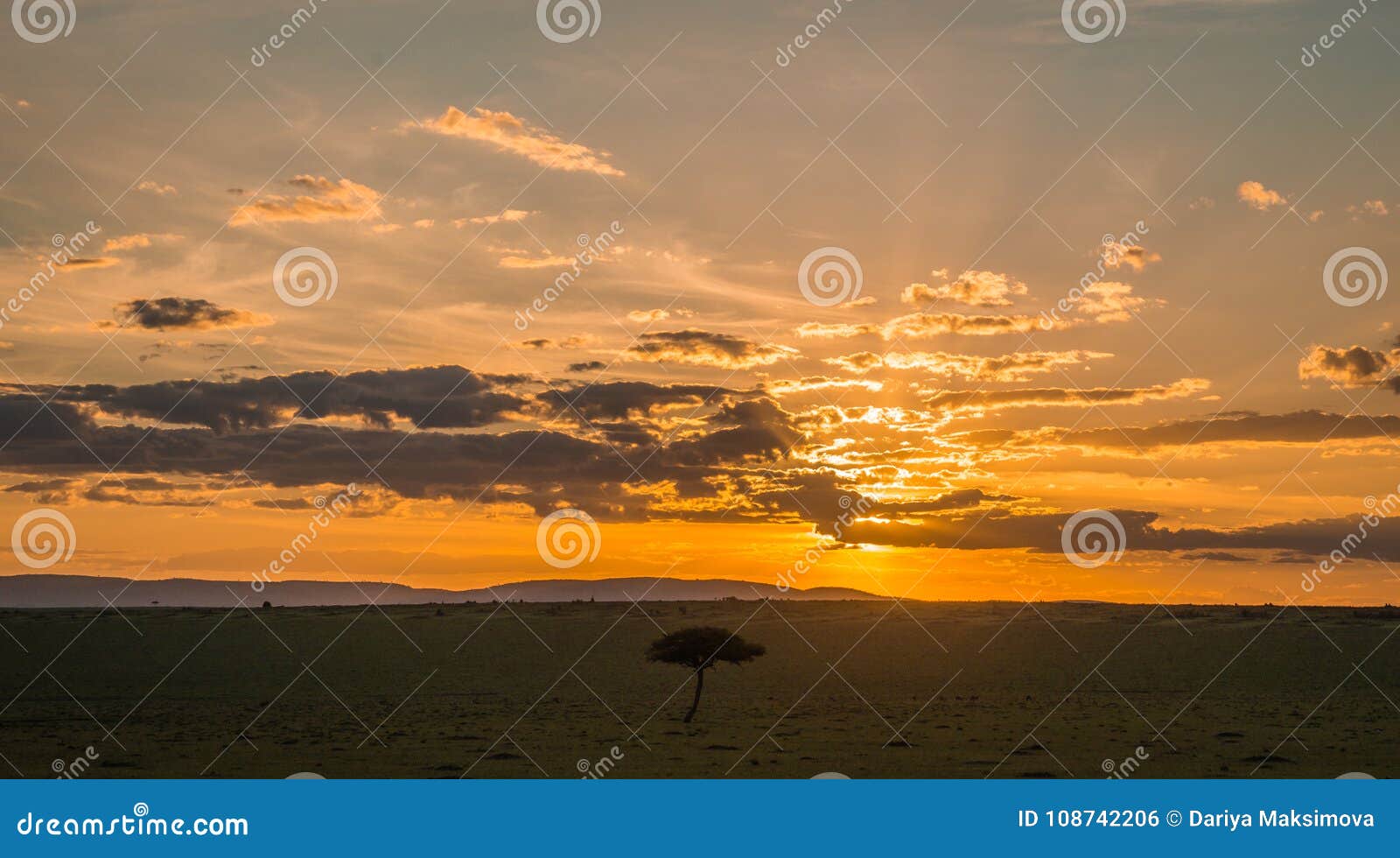 Sunset In Kenya Royalty-Free Stock Image | CartoonDealer.com #57402022