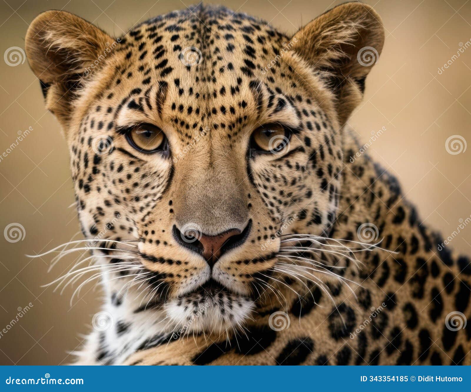 African Leopard Looking at the Camera. Stock Illustration ...