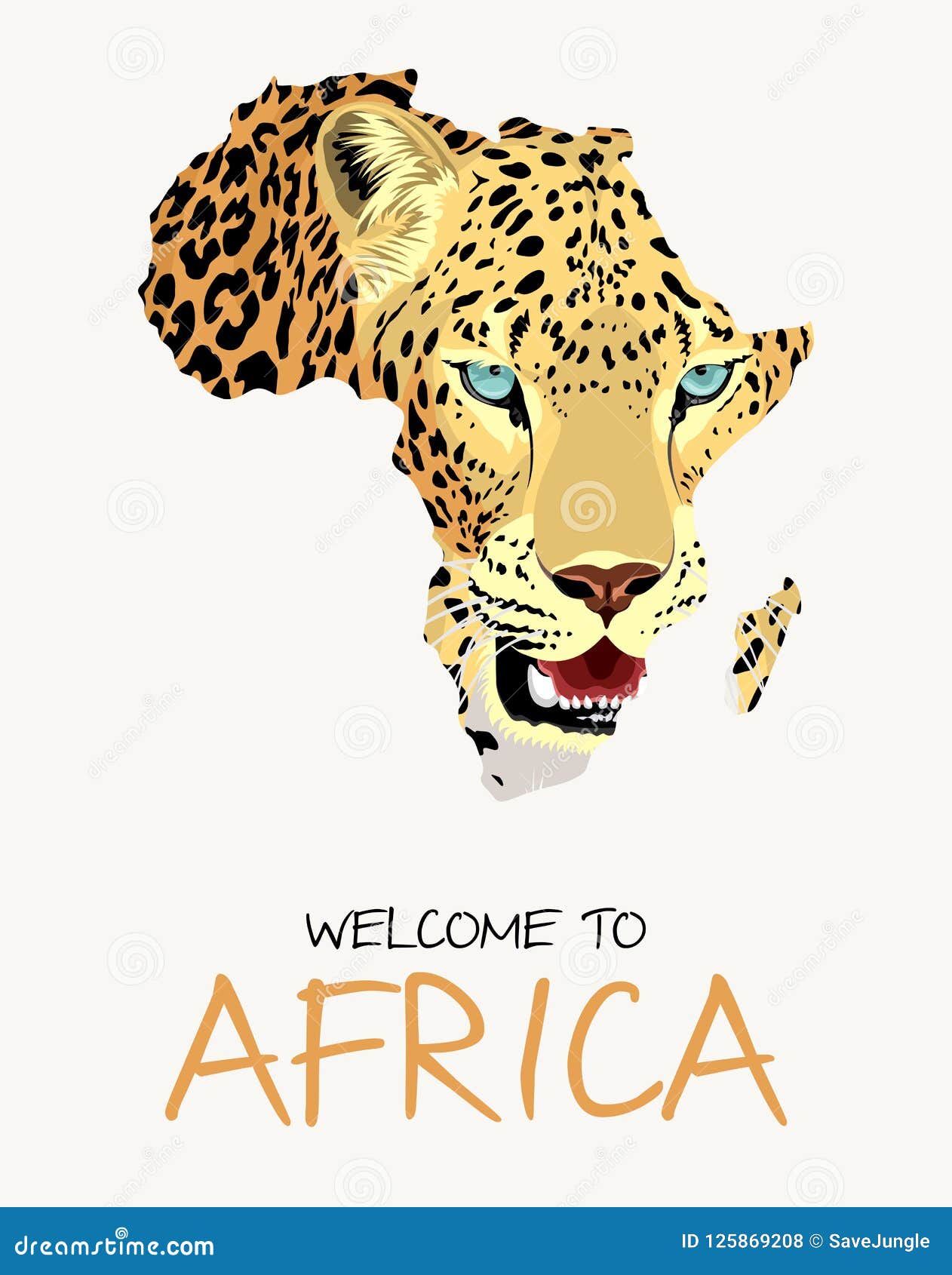 African Leopard Map Illustration Stock Vector - Illustration of ivory ...