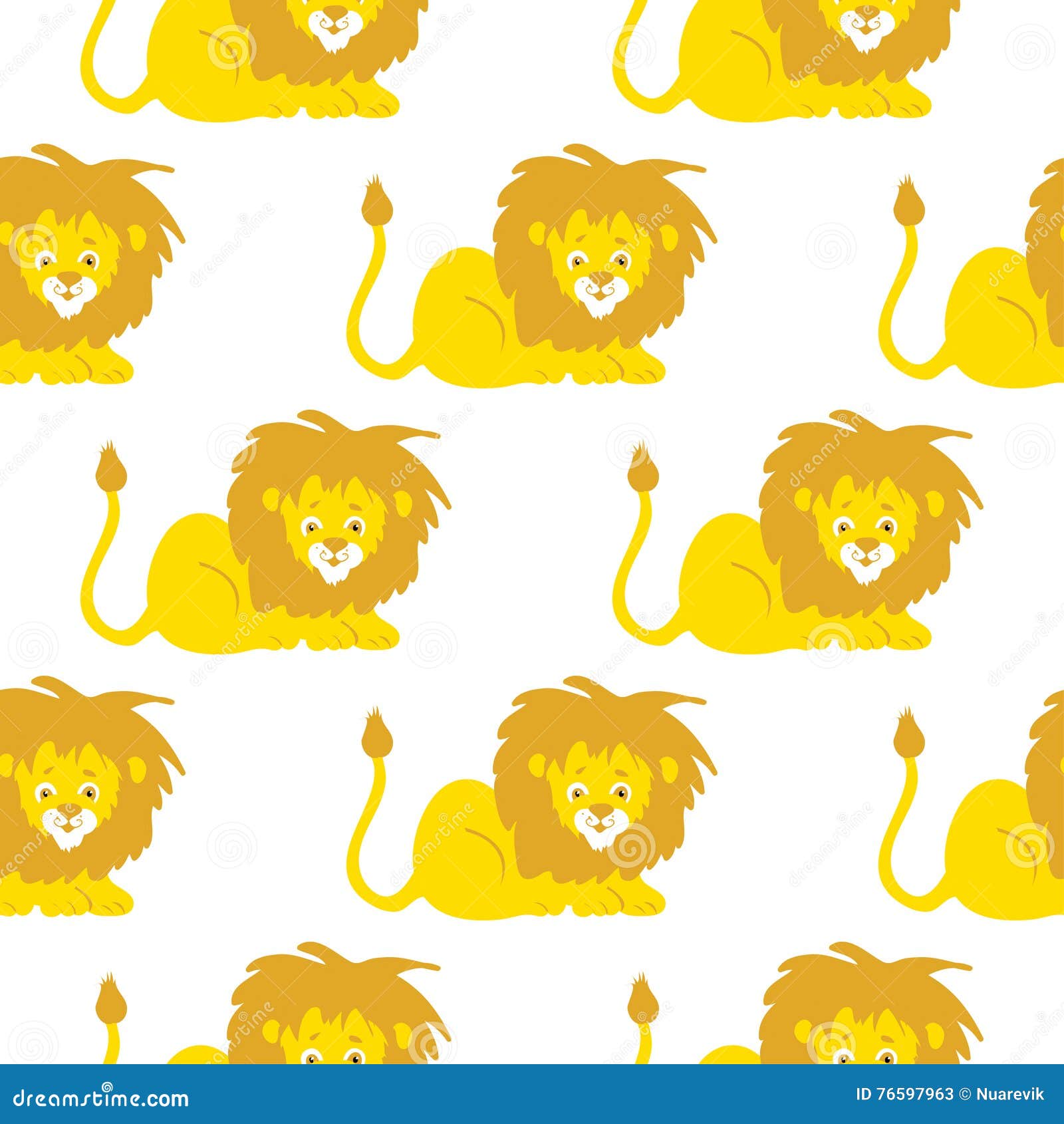 African Lion Baby Animal Seamless Pattern Stock Illustration ...