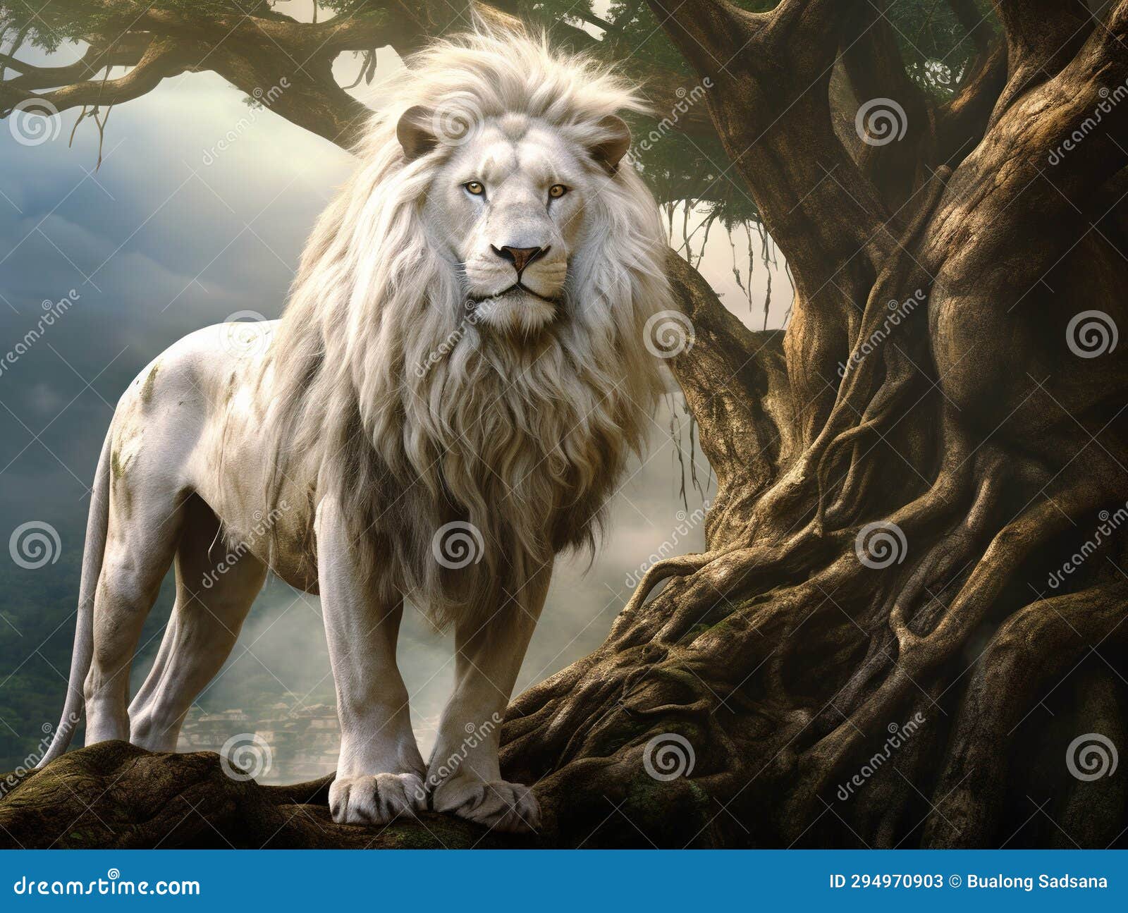 Tree Lion Made with Generative AI Illustration Stock Illustration ...