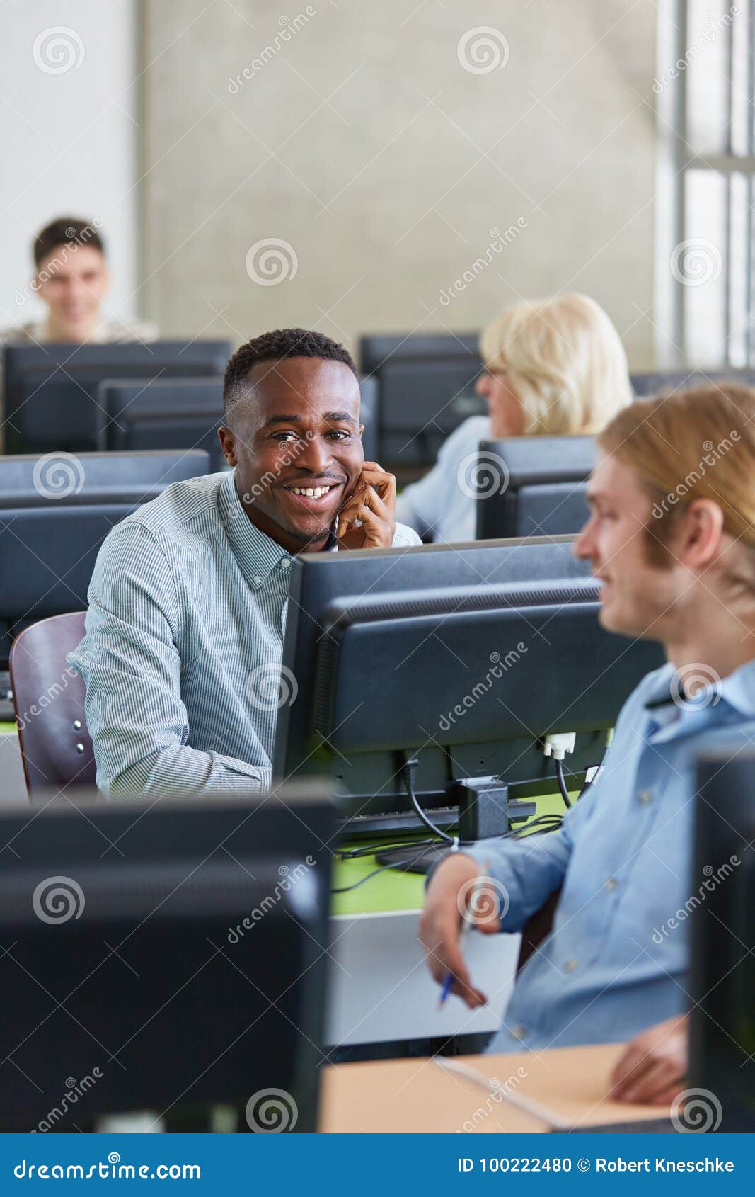 African Man As Student in Class Stock Photo - Image of students ...