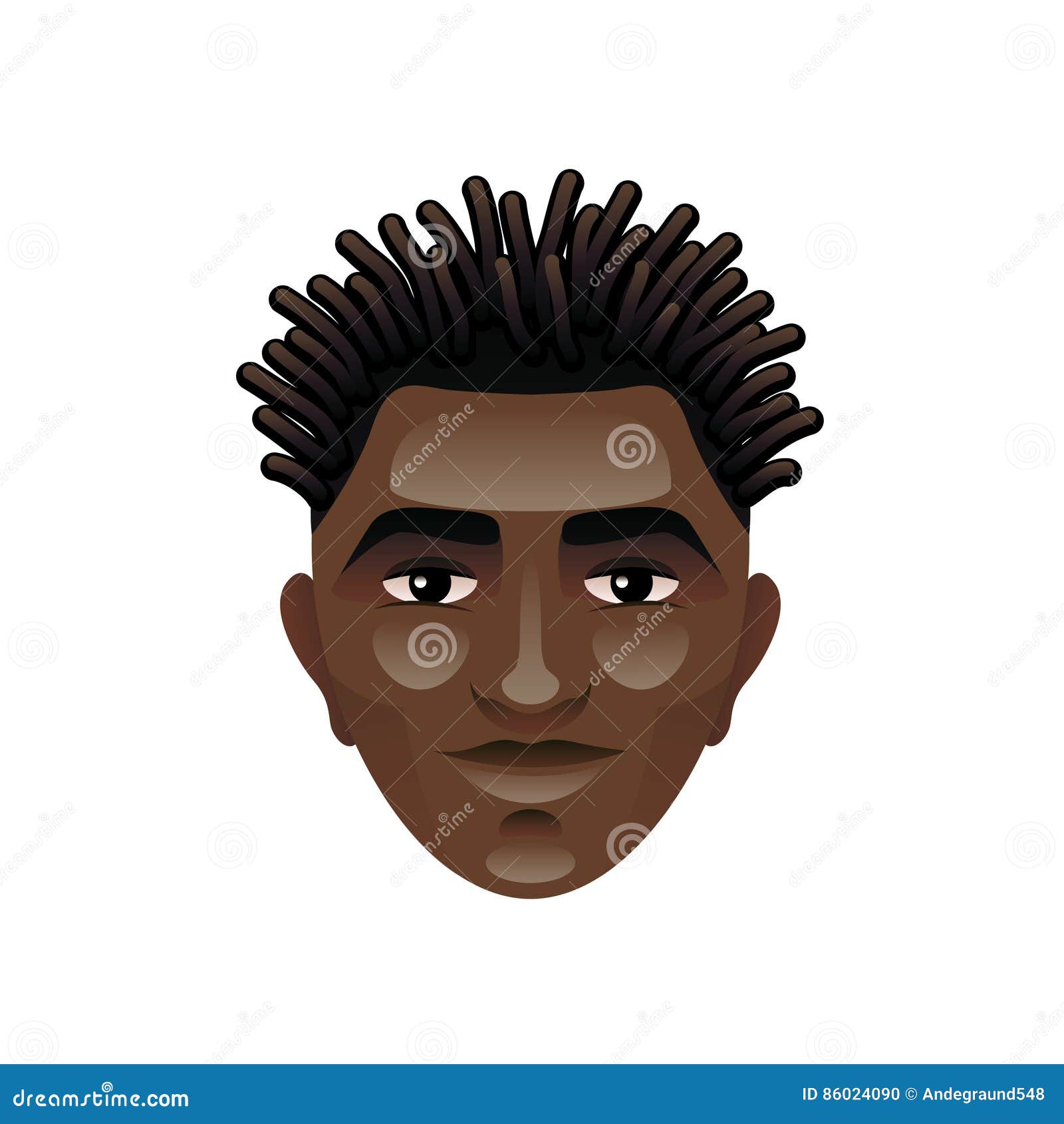 African Man Face Isolated on White Vector Stock Vector - Illustration ...