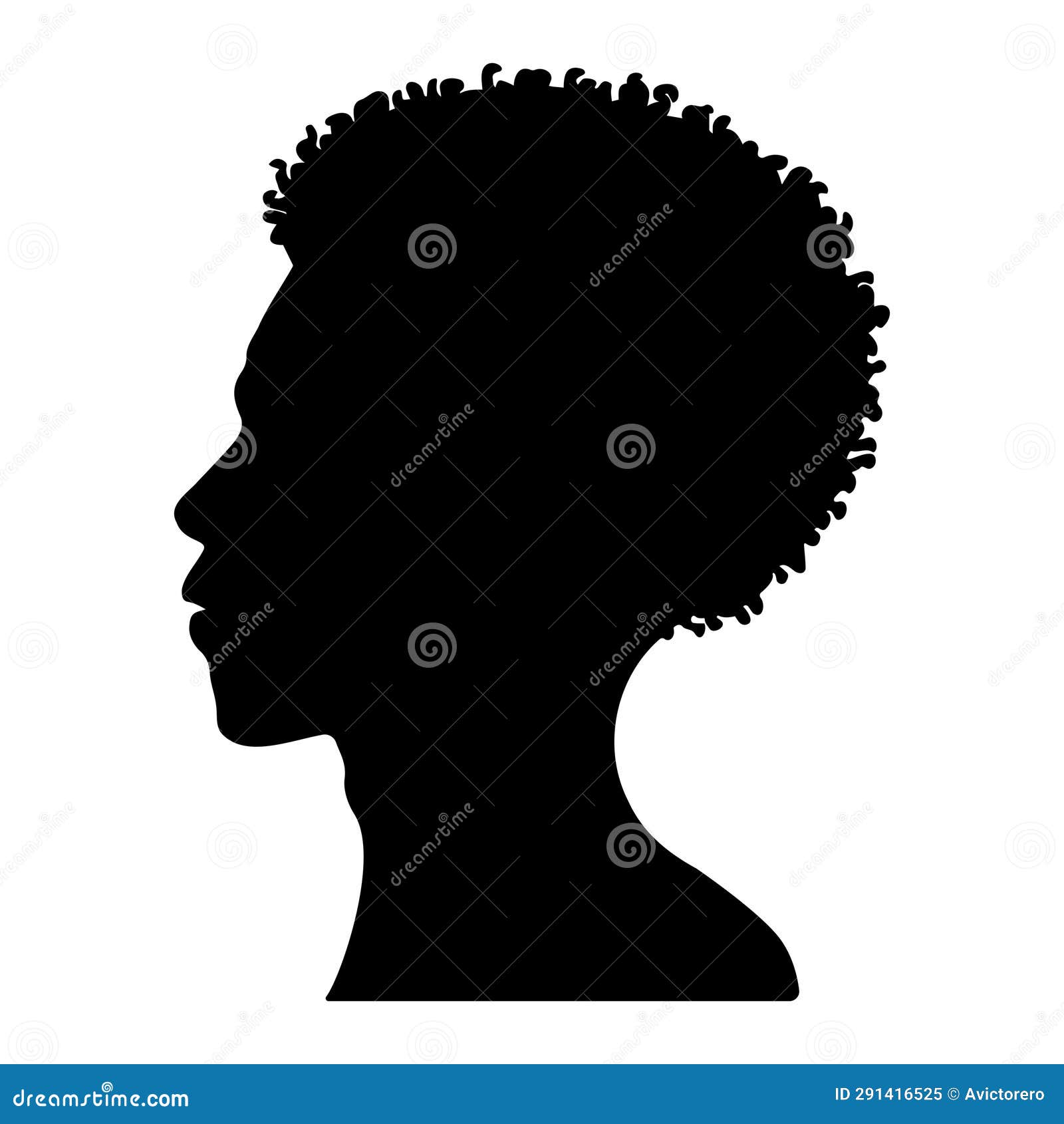 African Man Head Profile Silhouette Stock Vector - Illustration of ...