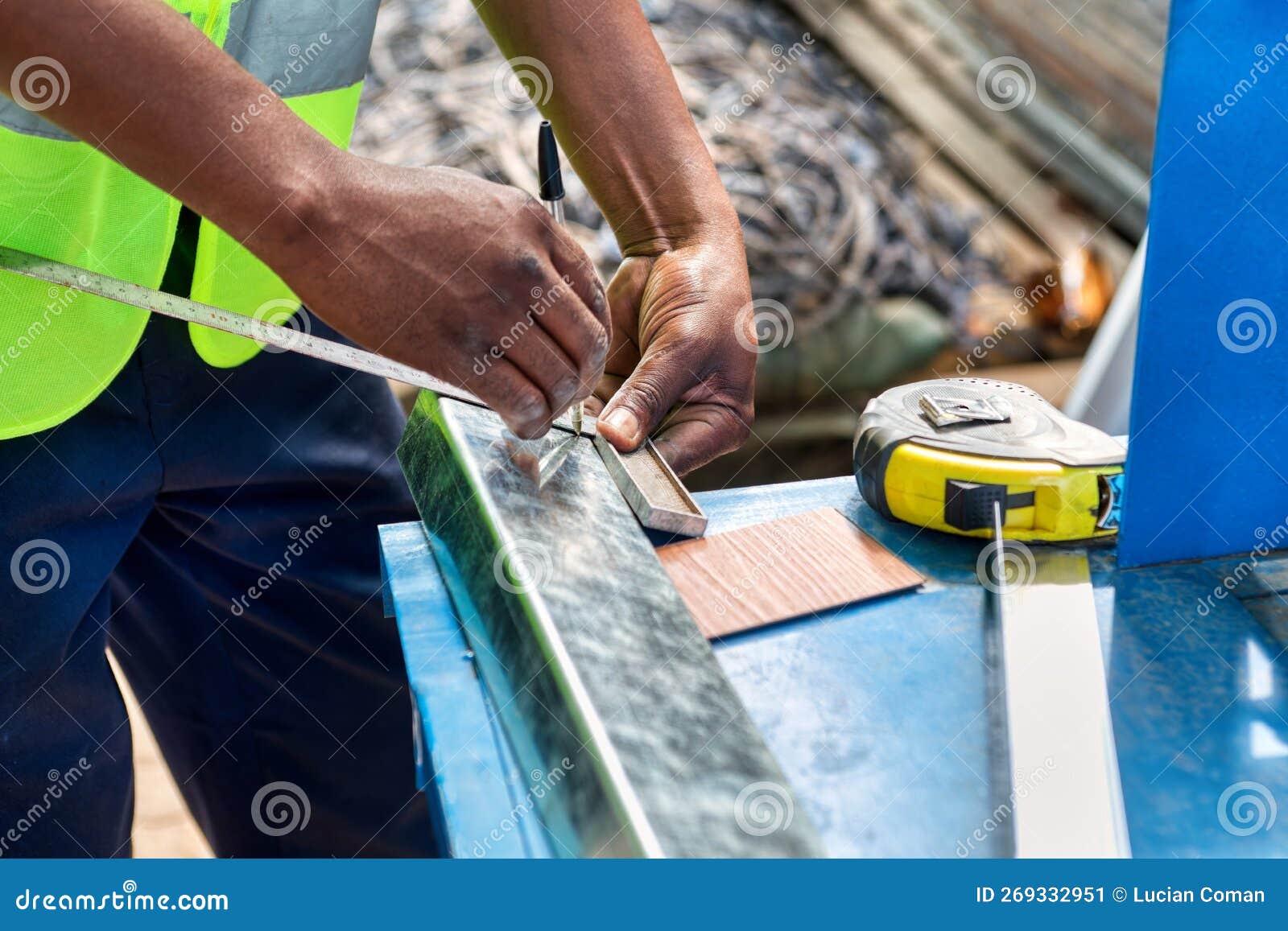 African man measuring stock image. Image of geometric - 269332951