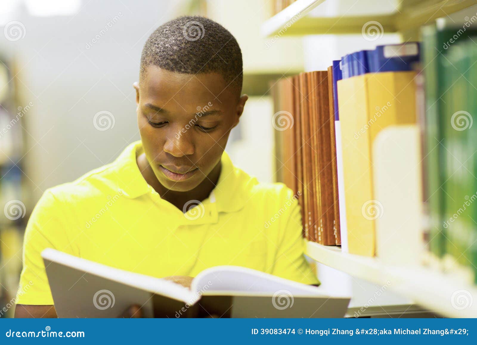 African man reading book stock photo. Image of casual - 39083474