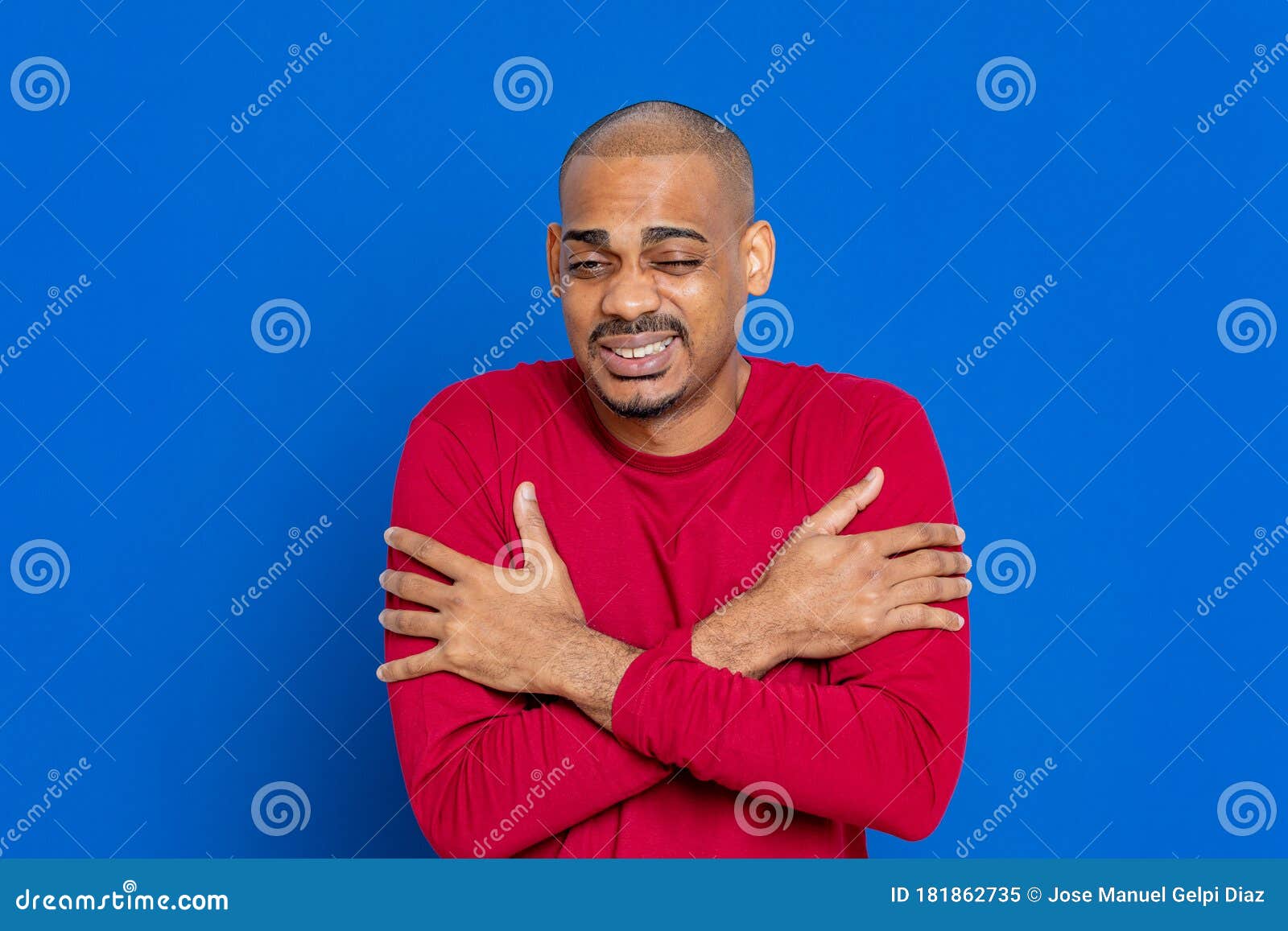African Man with Red T-shirt Stock Image - Image of isolated, people ...