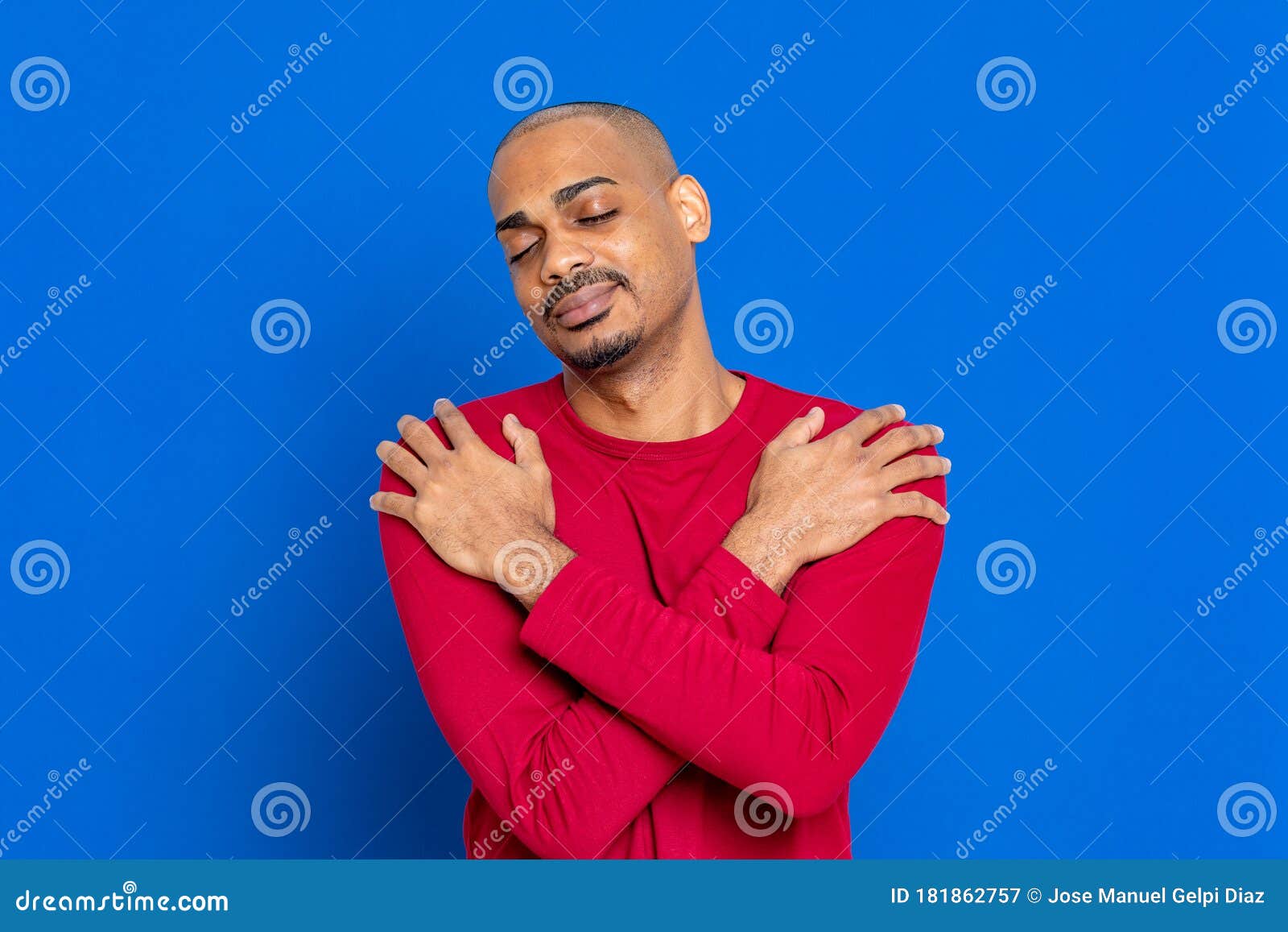 African Man with Red T-shirt Stock Image - Image of background, adult ...