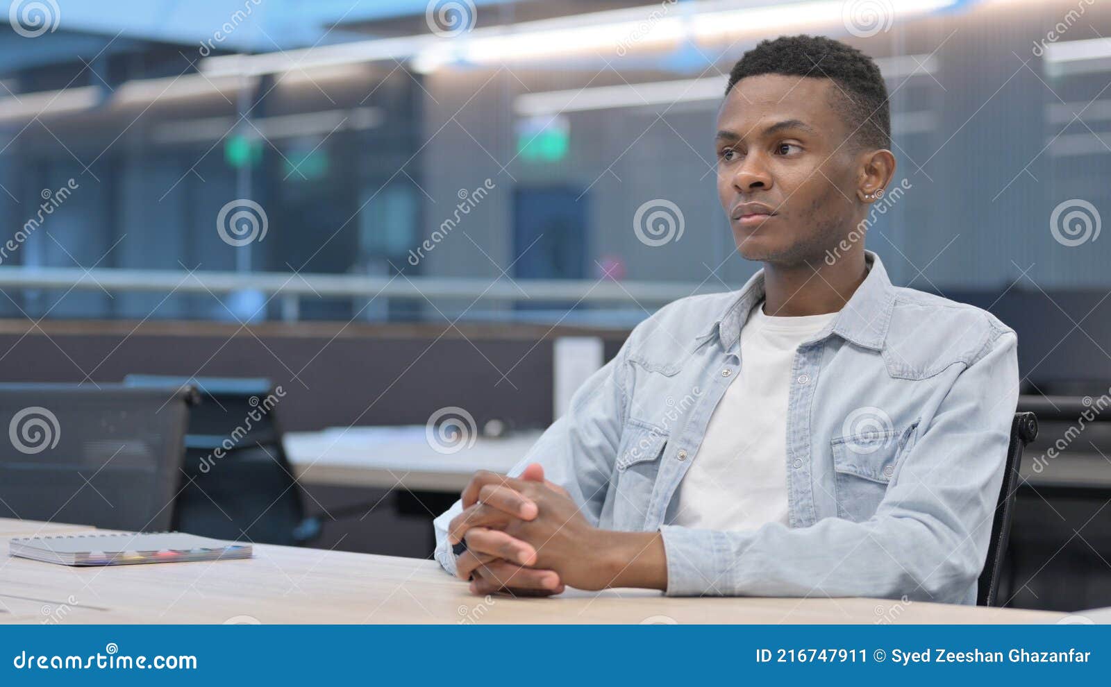 African Man Sitting in Office, Relaxing Stock Image - Image of trader ...