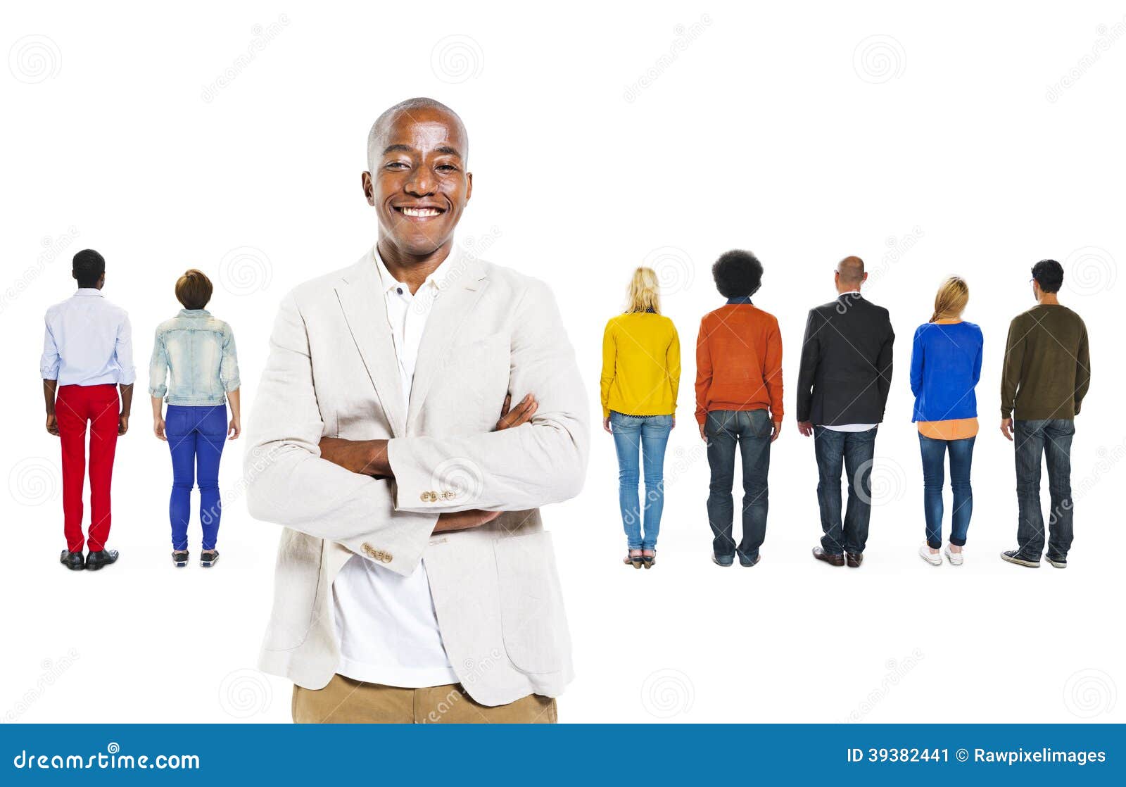 African Man Standing Out from the Crowd Stock Image - Image of group ...