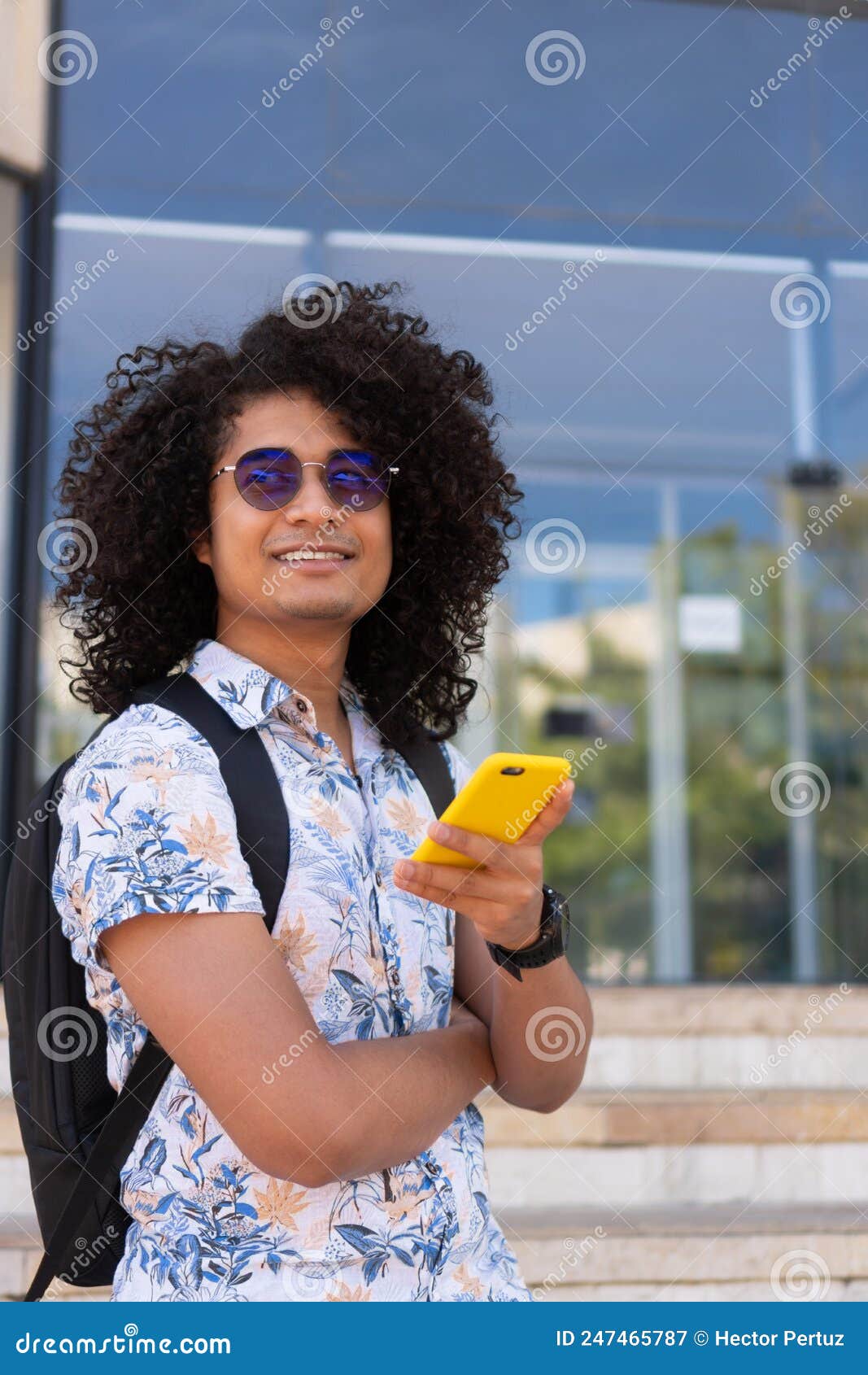 African Man Using His Phone on the Street Stock Image - Image of ...