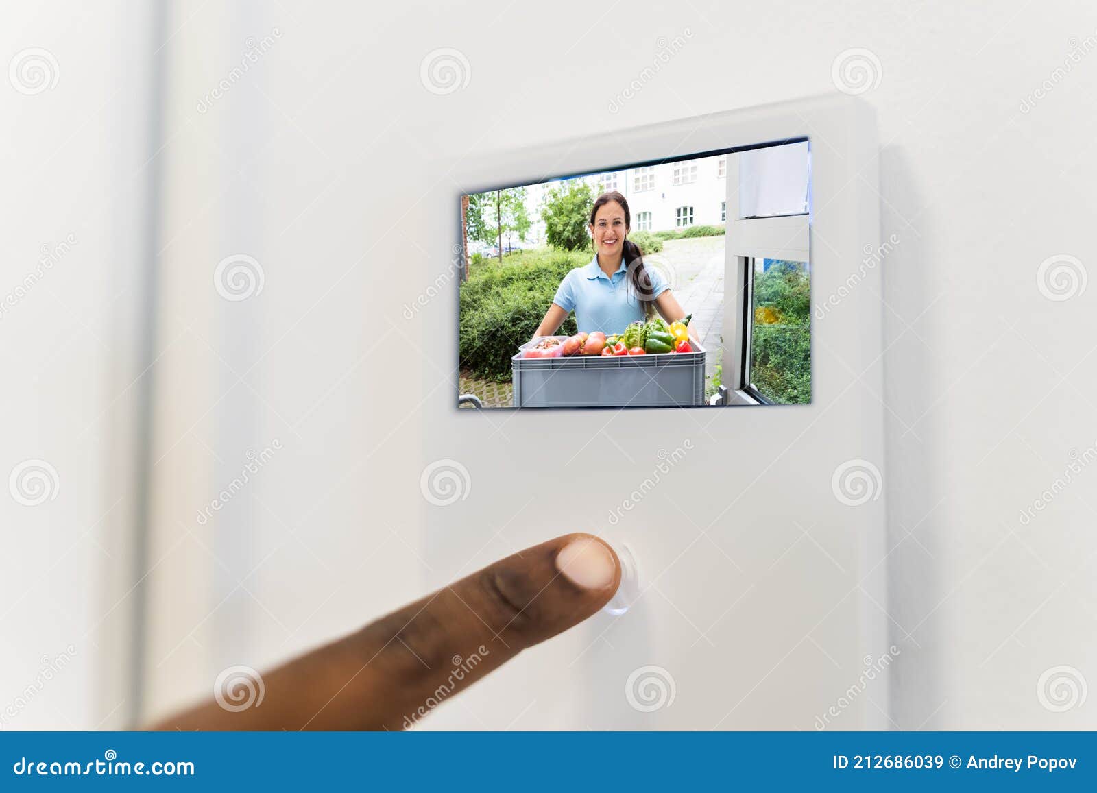 African Man Using Video Intercom System Stock Image - Image of ...