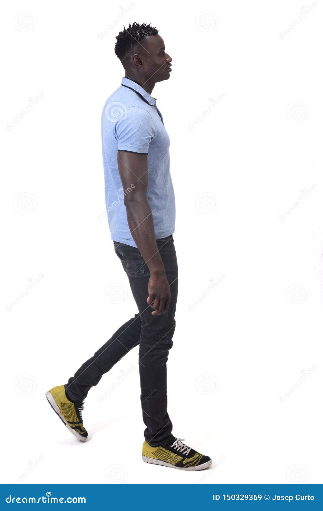 African Man Walking on White Background Stock Image - Image of healthy ...