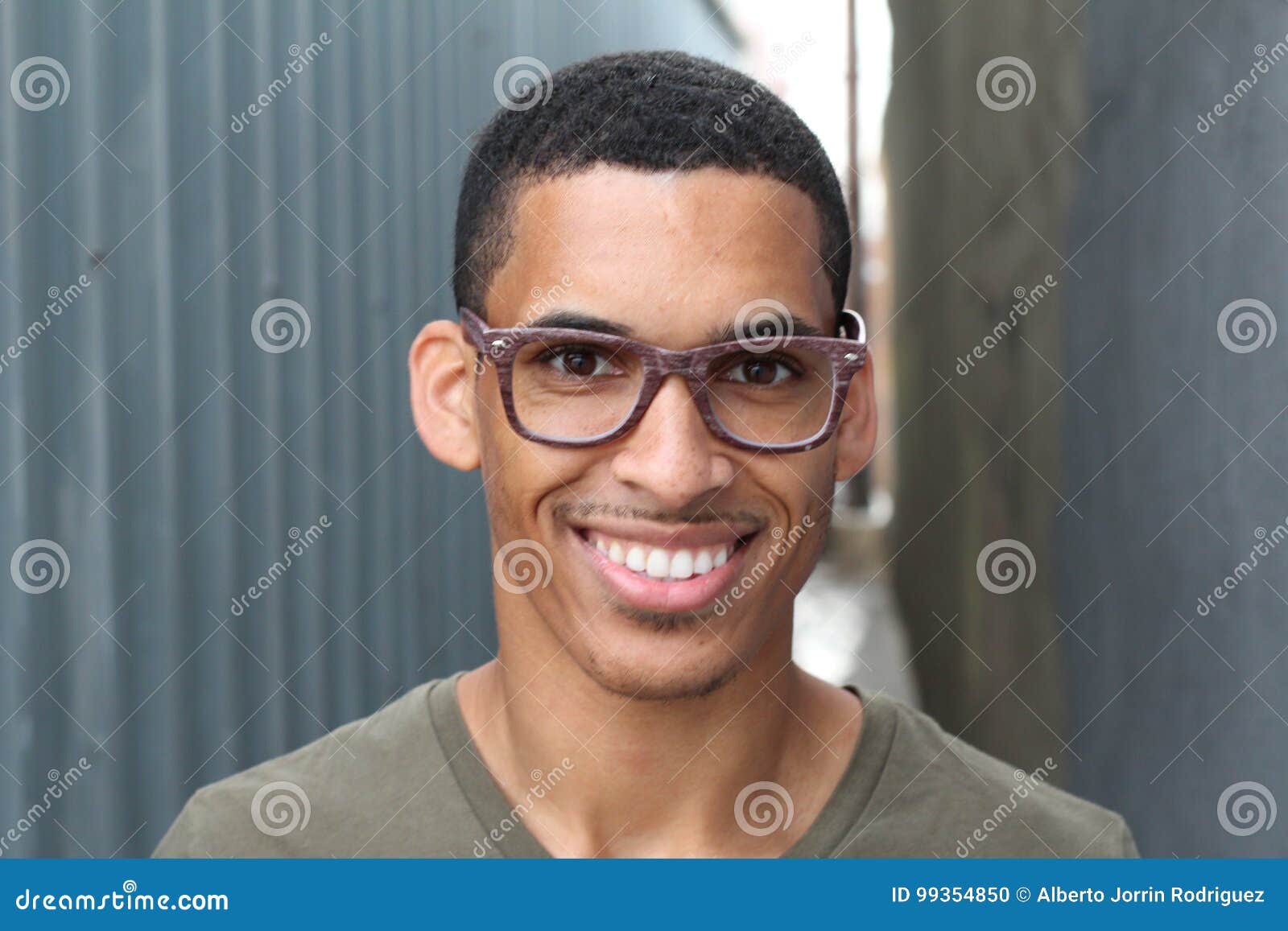 African Man Wearing Glasses Portrait Stock Photo - Image of afro ...