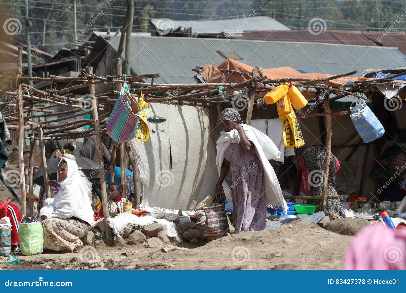 African Market of Debark in Ethiopia Editorial Stock Photo - Image of ...