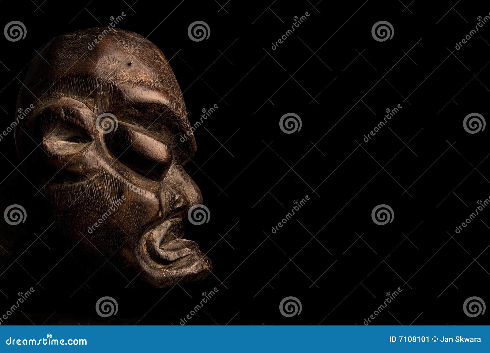 African Mask Over Black Background Stock Image - Image of mysterious ...