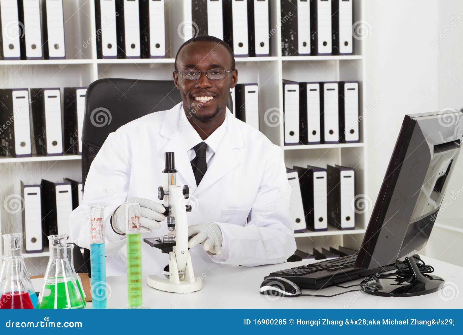 African medical scientist stock image. Image of happy - 16900285