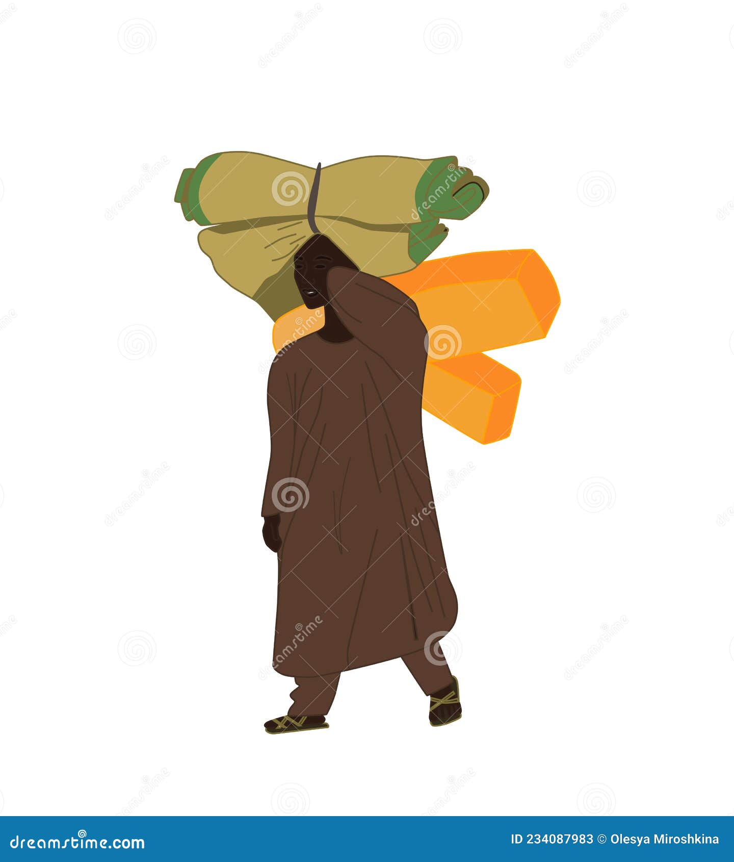 An African Merchant in a Traditional Nigerian Bazaar. Stock ...