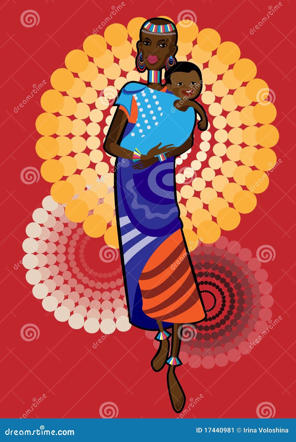 African mother stock vector. Illustration of child, level - 17440981