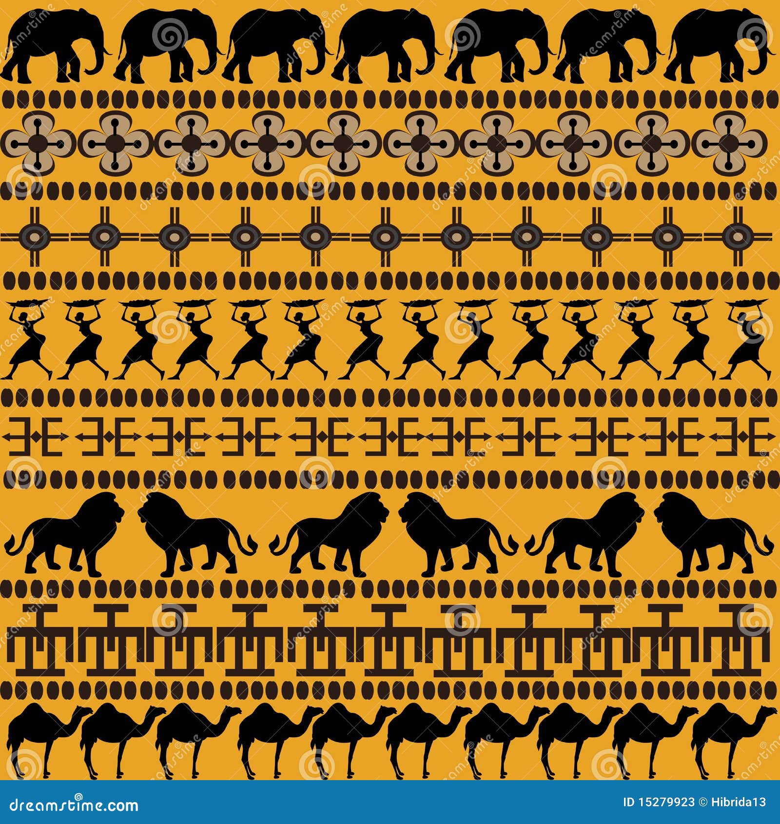 African Motifs With African Animals Royalty-Free Stock Photography ...