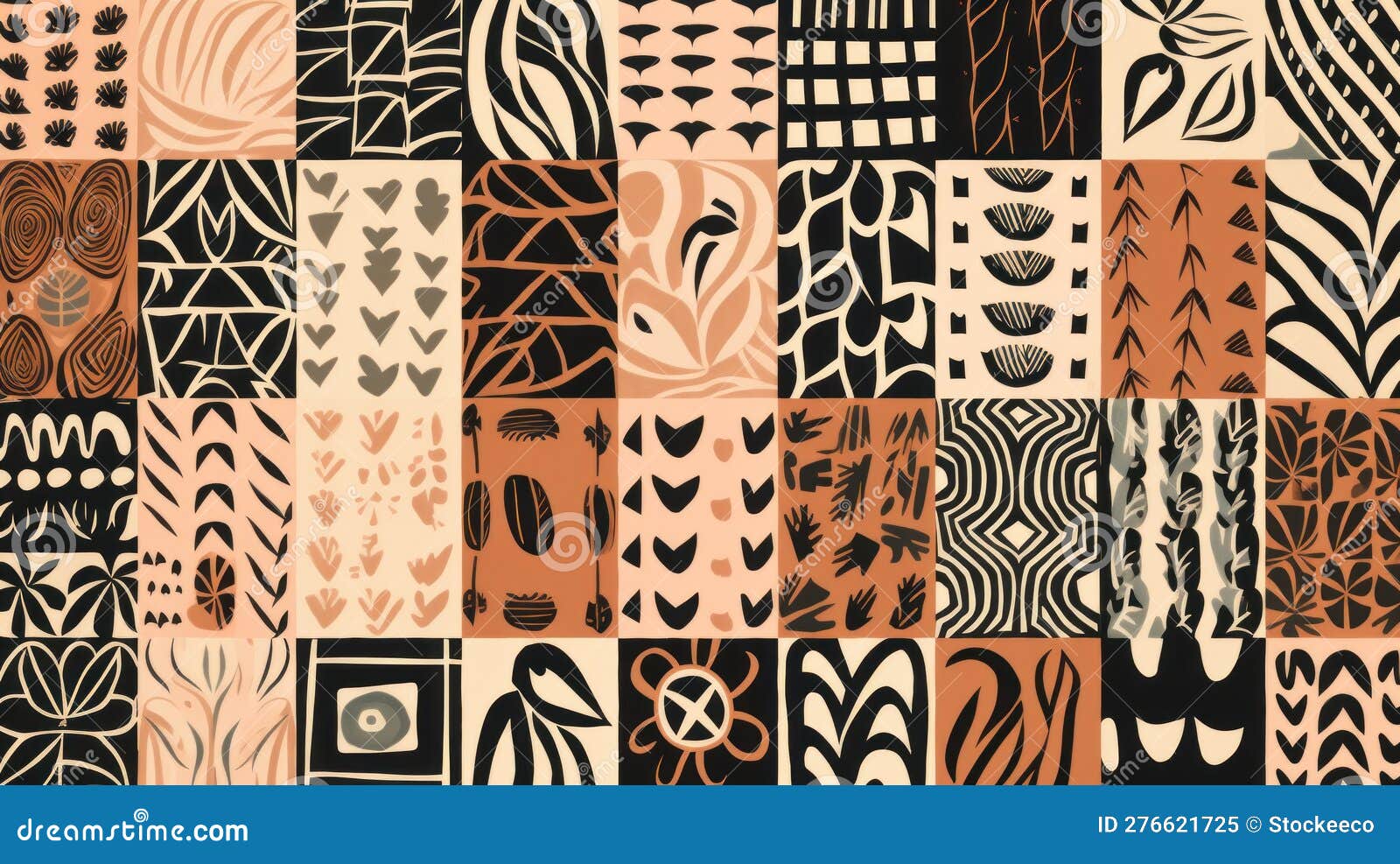 African Mud Cloth Patterns in Matisse Style Stock Image - Image of ...