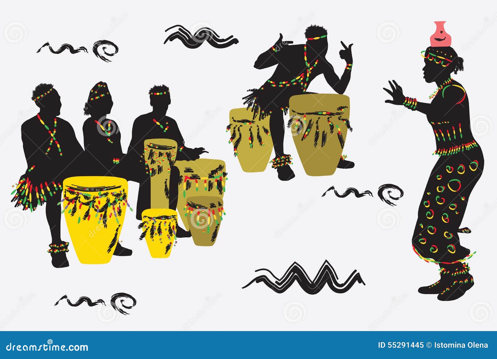 African Musicians stock vector. Illustration of african - 55291445