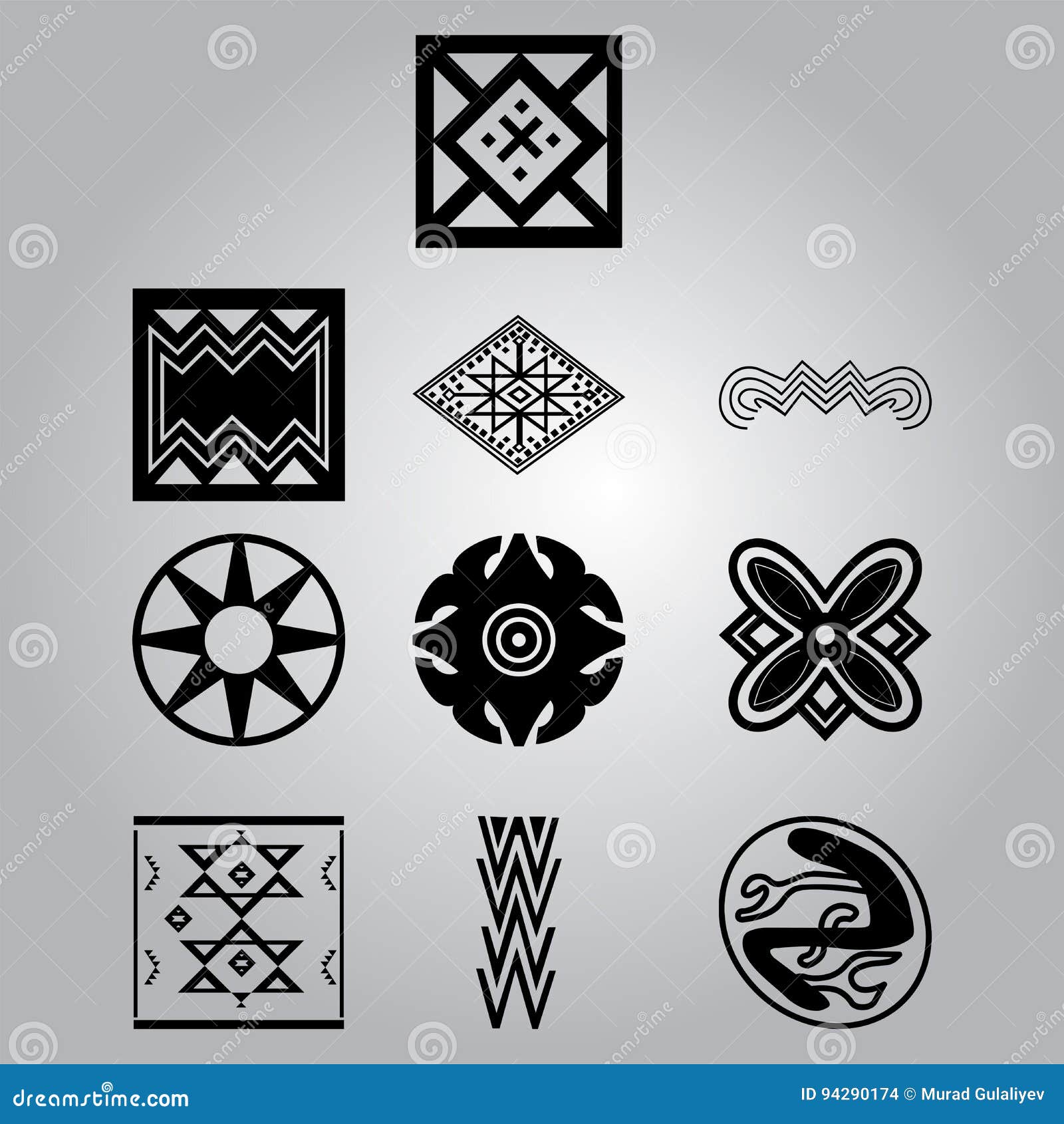 African National Ornaments Set Stock Vector - Illustration of cultural ...