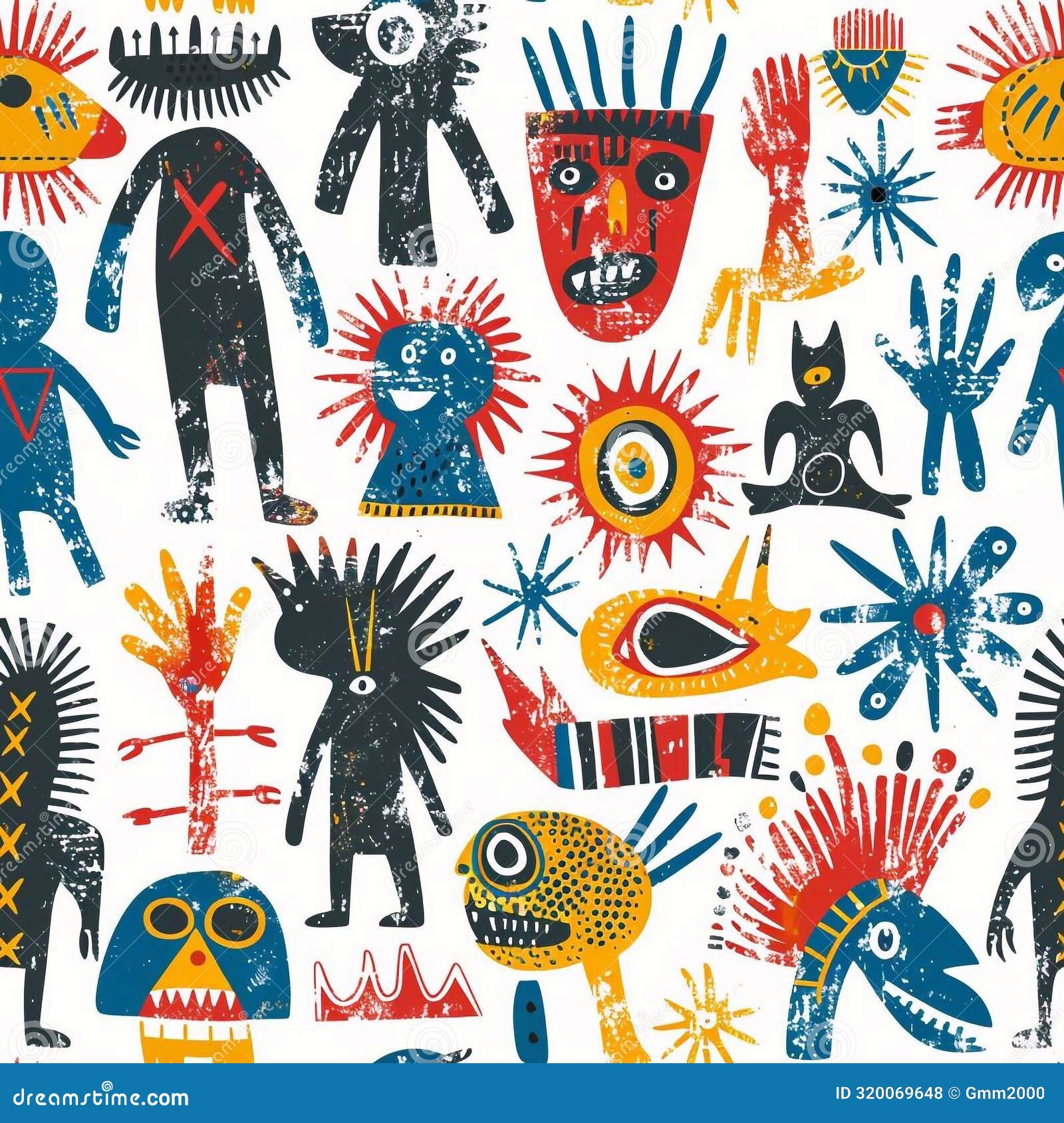 African Native Art Character Design Pattern Seamless Generative Ai Art ...